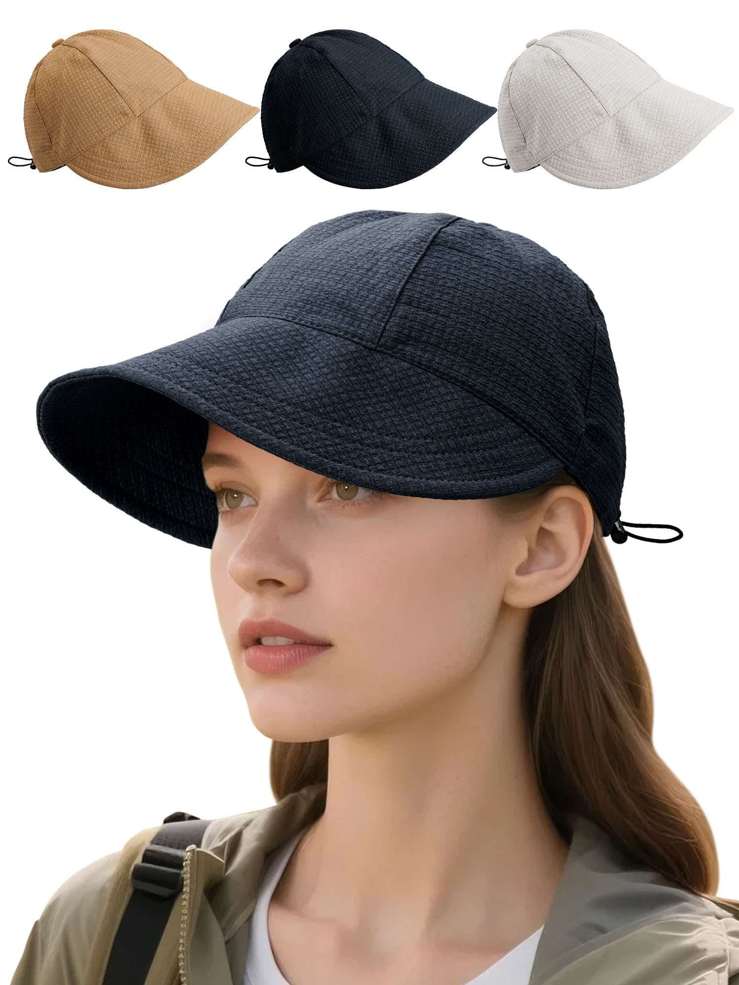 Deago Sun Hats for Women Wide Brim Visor UV Protection Hiking Fishing ...
