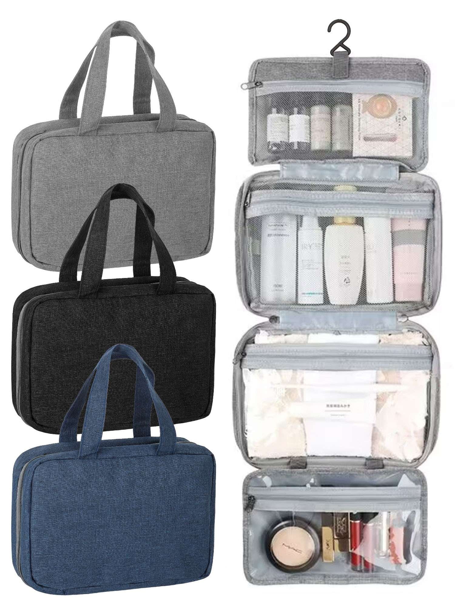 Deago Travel Toiletry Bag with Hanging Hook Water-resistant Makeup ...