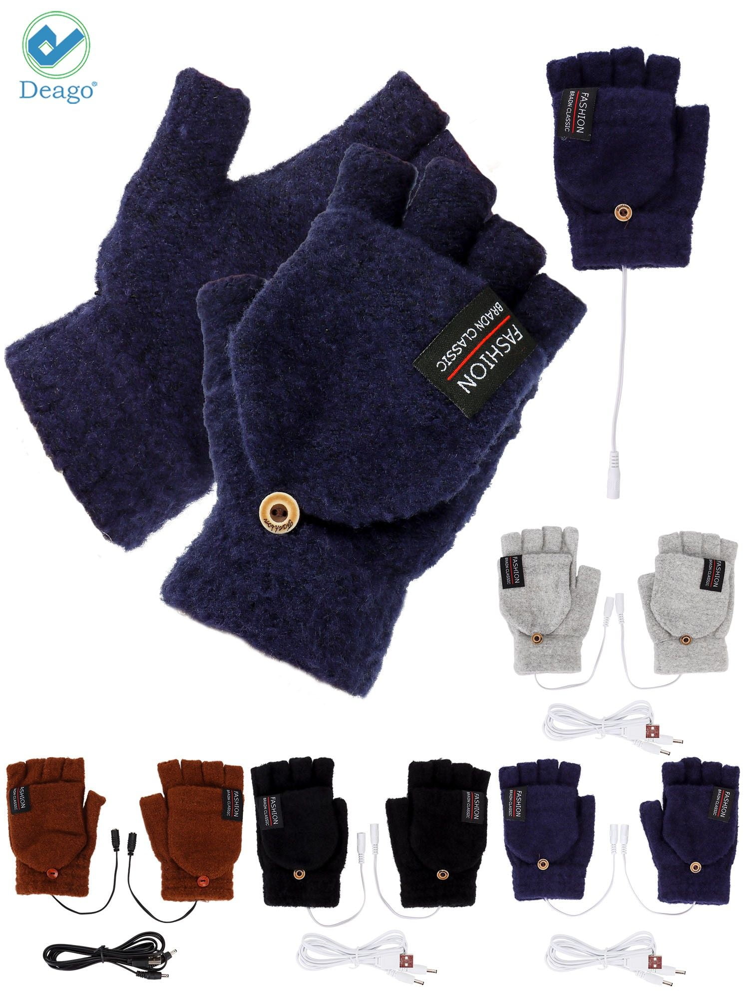 Deago USB Heated Gloves for Women & Men, Mitten Winter Warm Laptop ...