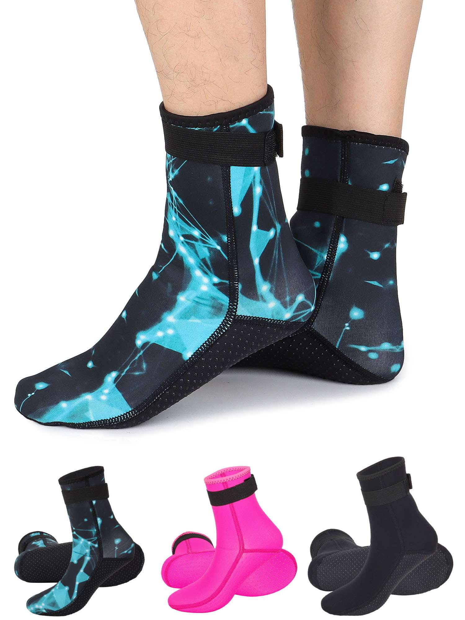 Deago Neoprene Waterproof Diving Socks, Unisex, Anti-Slip, Multicolor ...