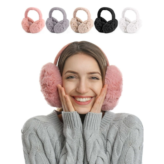 Deago Winter Plush Ear Muffs for Men and Women Cute Fluffy Earmuffs Soft Cozy Outdoor Ear Warmer ...