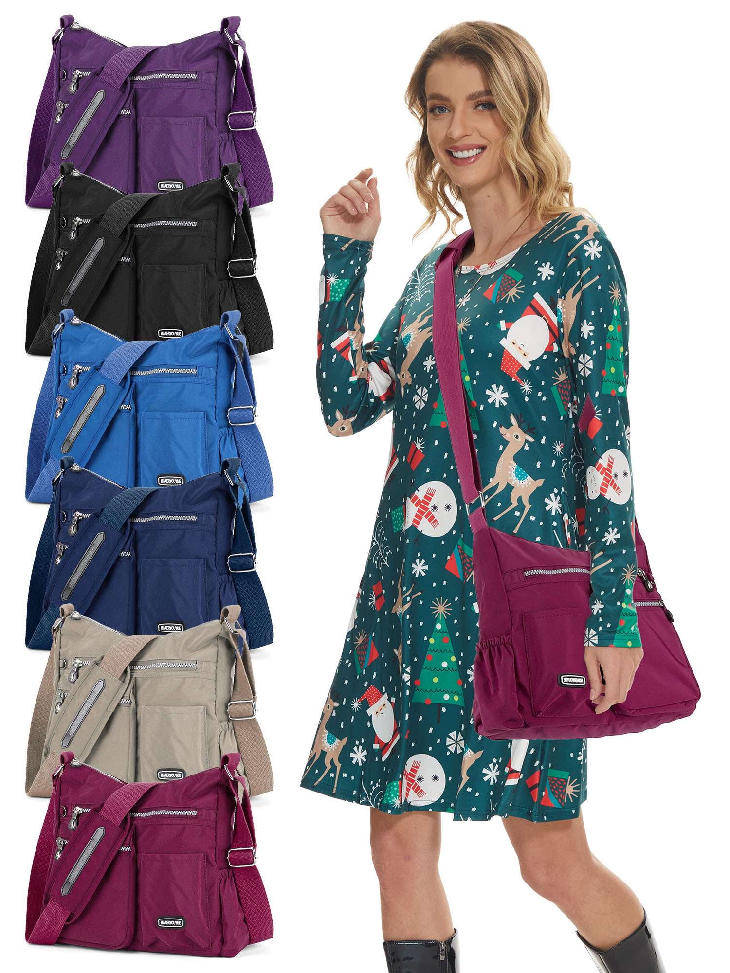 Deago Women Crossbody Bag with Anti Theft RFID Pocket Lightweight Water ...