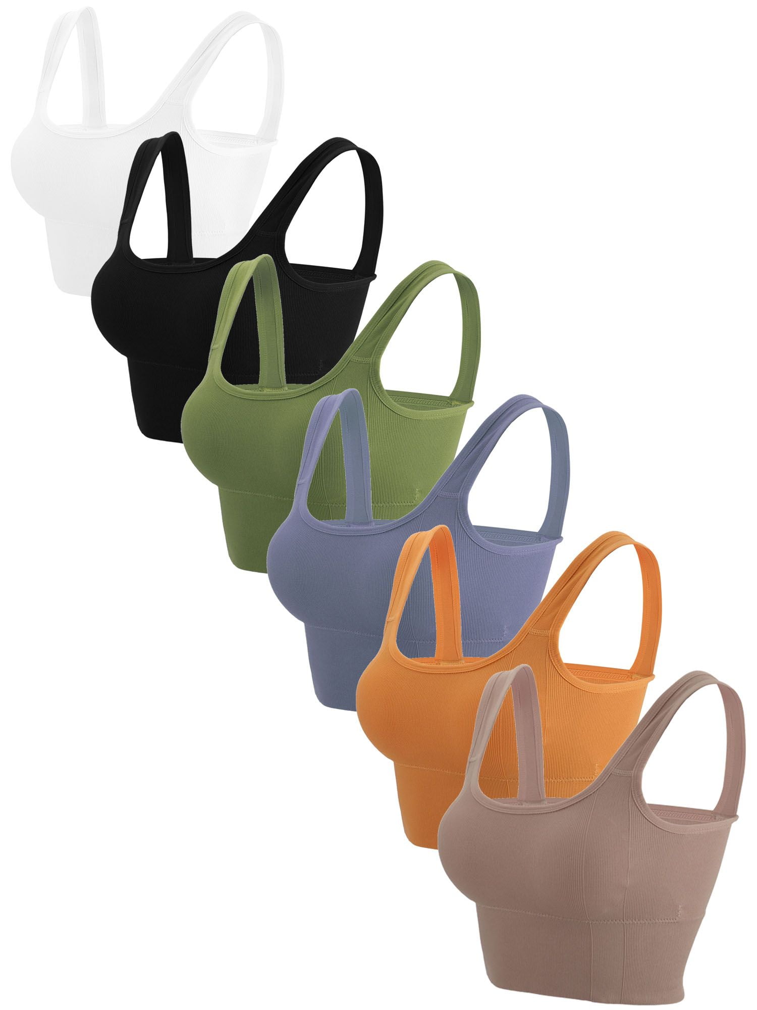 Deago Women Padded Sports Bra Longline Fitness Crop Tops Tank Gym ...