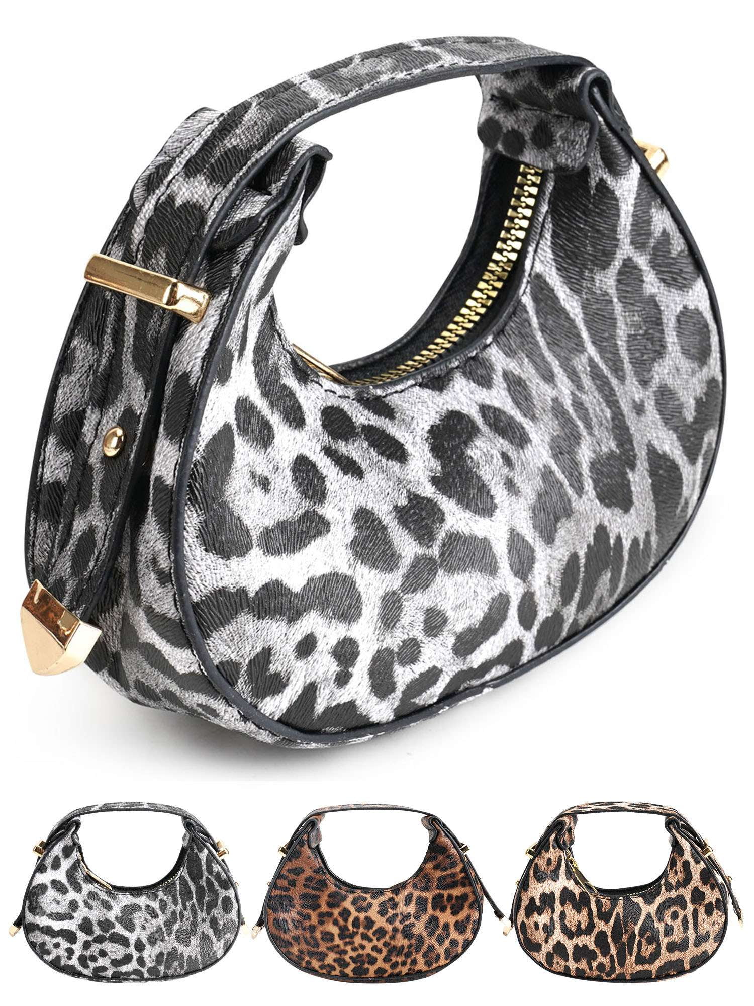 Deago Women's Leopard Print Handbag Cheetah Top Handle Clutch Purses ...