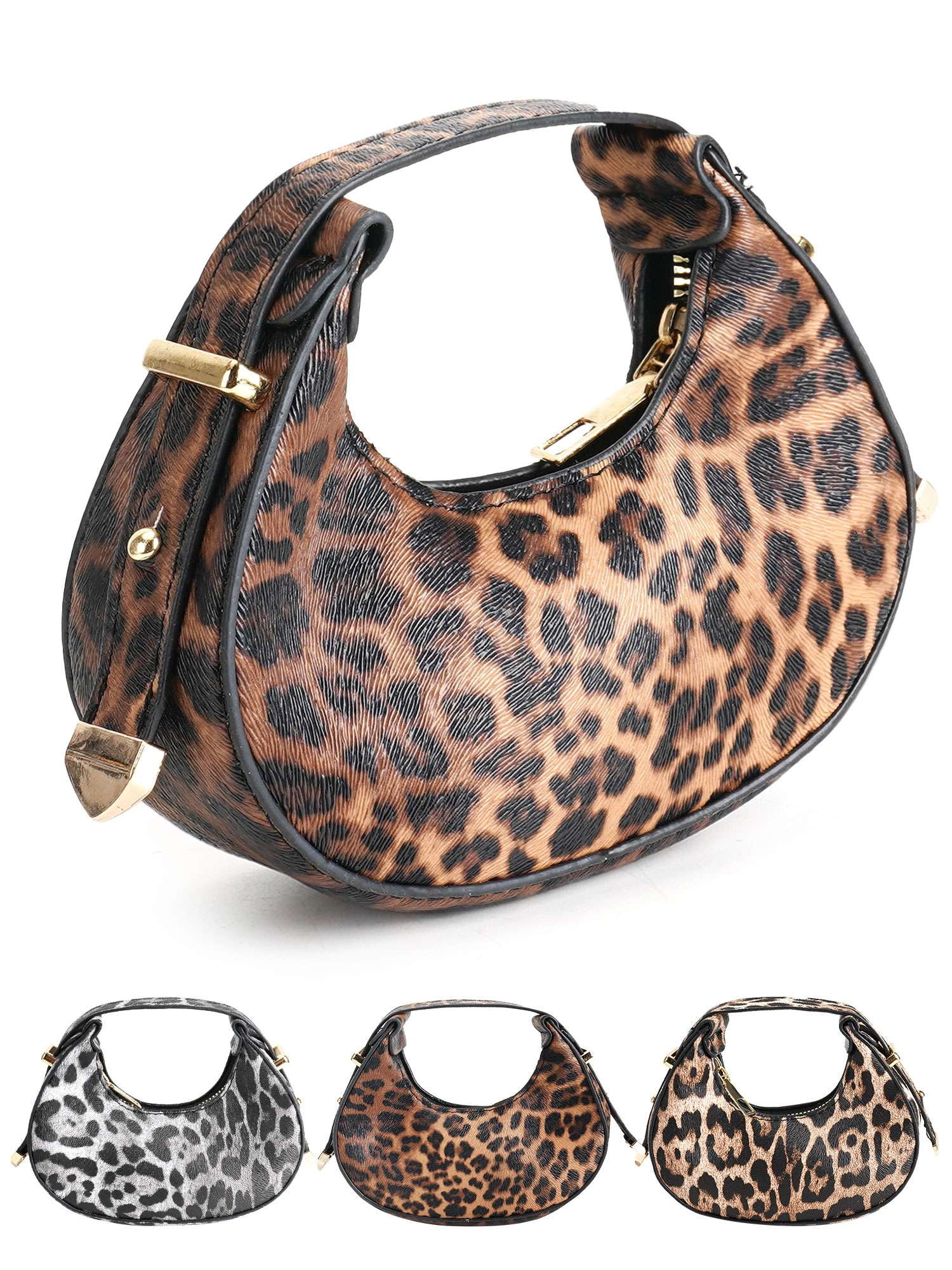 Deago Women's Leopard Print Handbag Cheetah Top Handle Clutch Purses ...