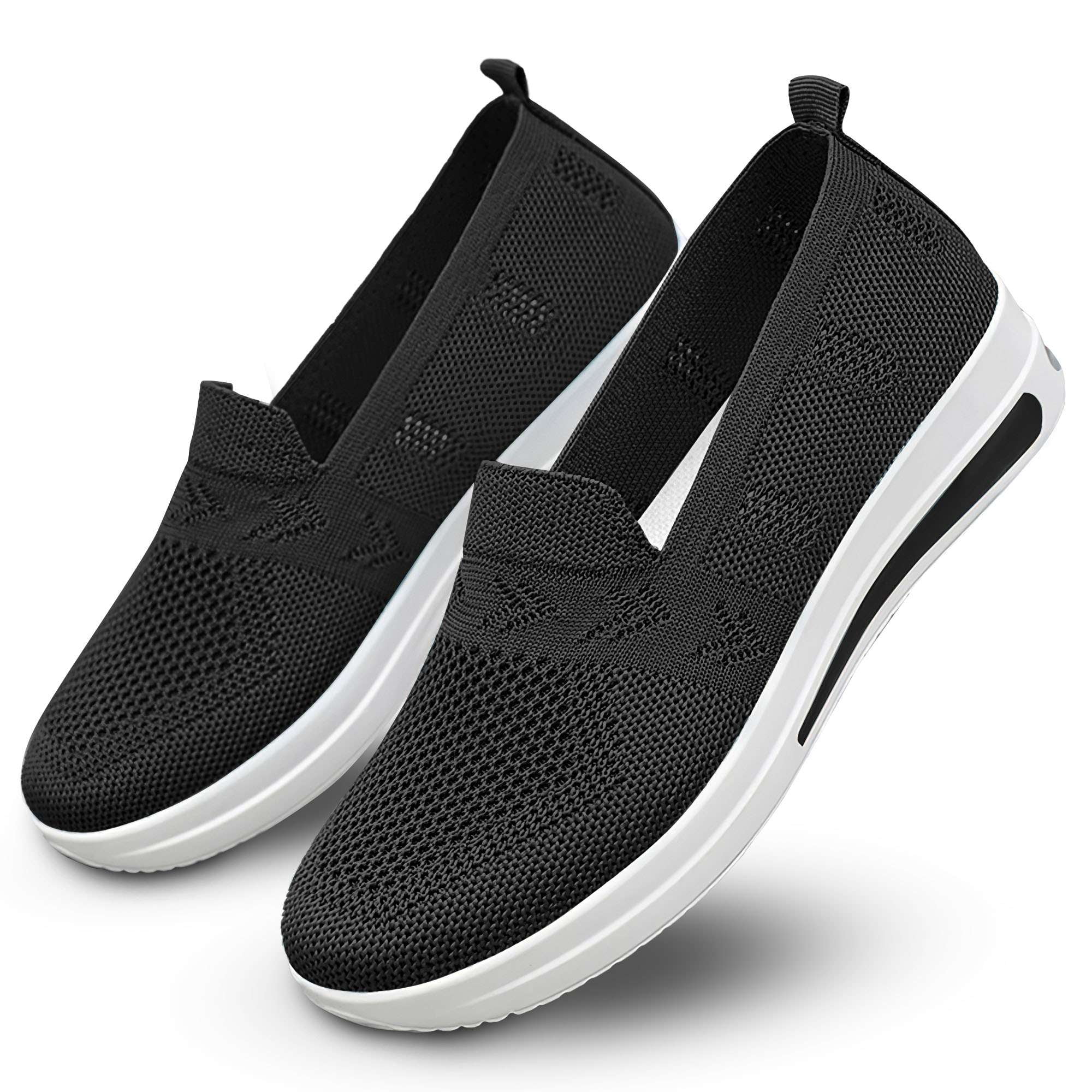 Deago Women's Slip on Loafer Shoes Breathable Mesh Casual Flat Shoes ...