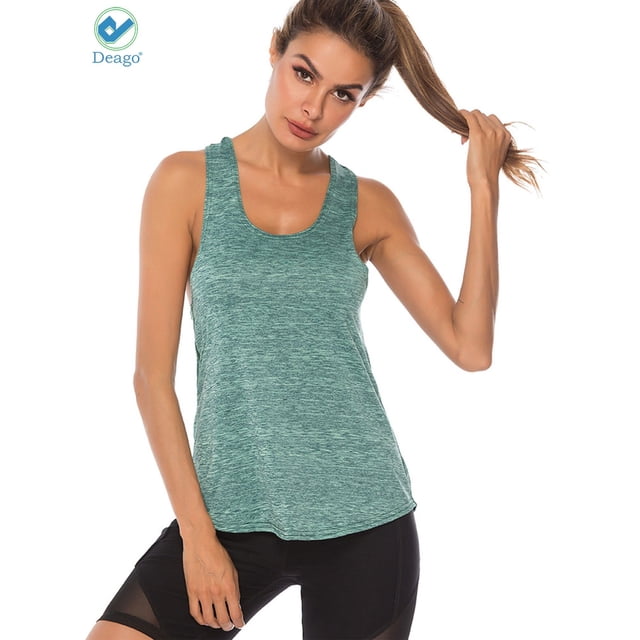 Deago Women's Vest Workout Tank Tops Sleeveless Racerback Athletic Yoga ...