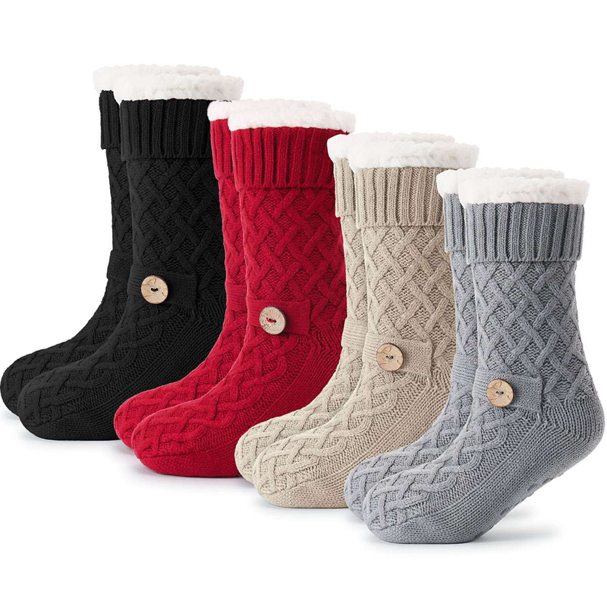 Deago Womens Slipper Socks Fuzzy Fluffy Soft Cozy Winter Thick Warm ...