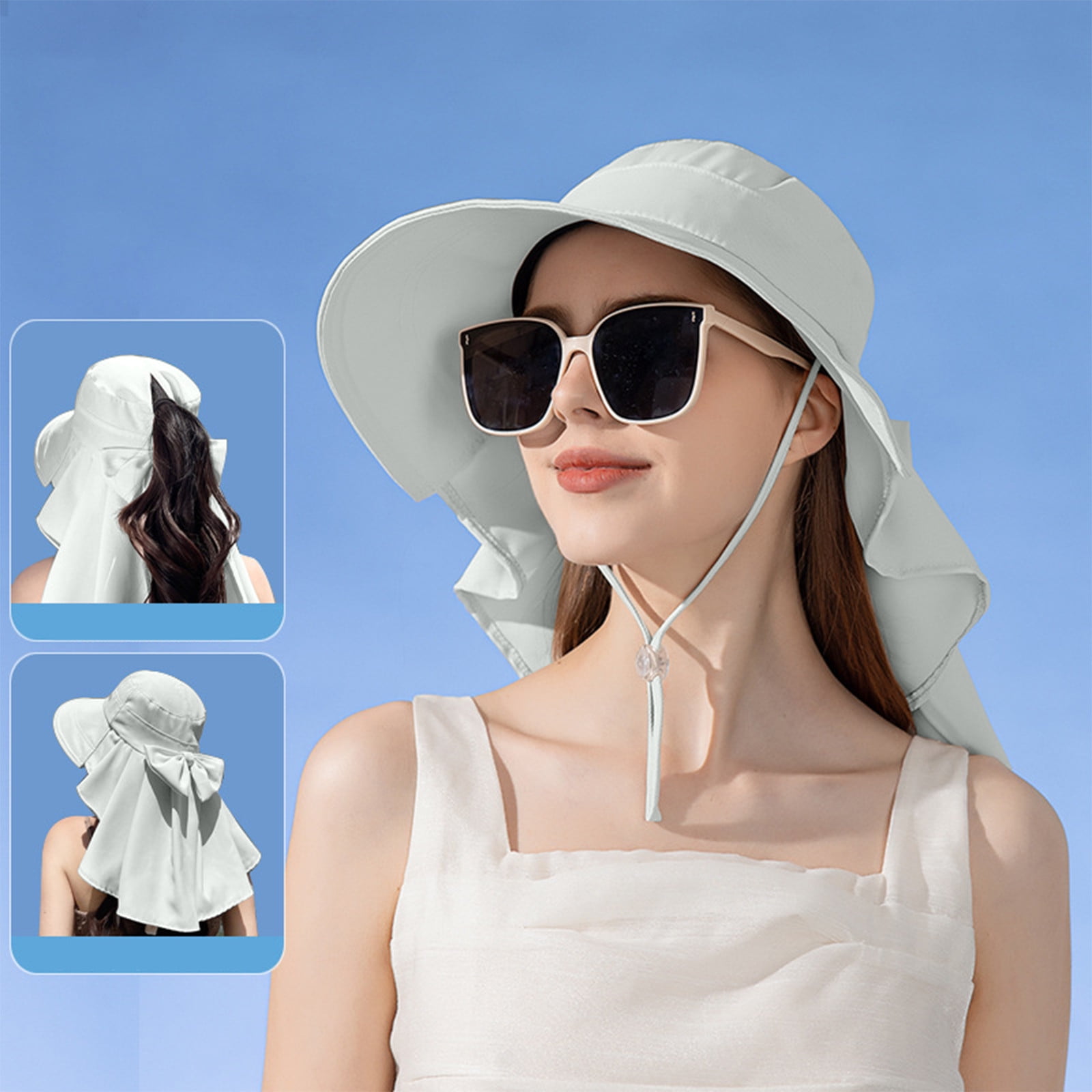 Deal Alert, Children's Sun Hat with Ponytail Hole, Shawl Face - shading ...