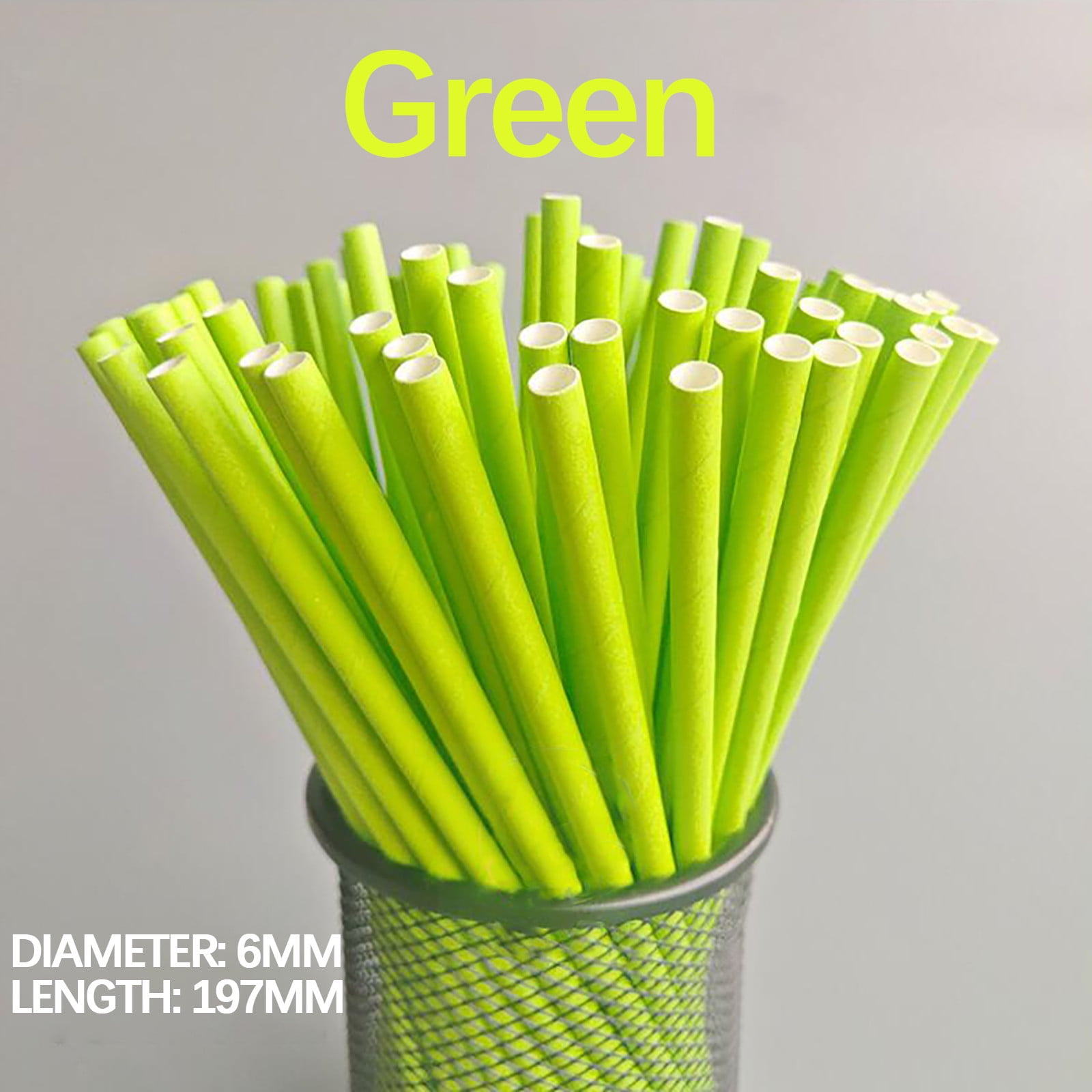 50 Count 100% Plant-Based Compostable Long PLA Straws-Plasticless ...