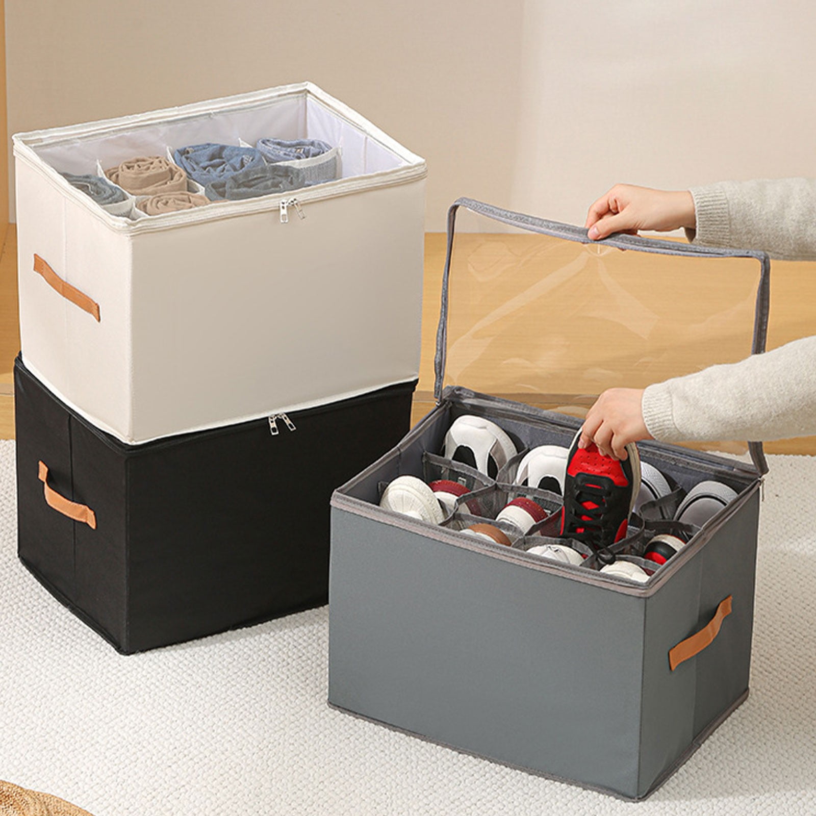 Deal of Day, Fabric Folding Storage Box, Multi Grids, Underwear Sorting ...