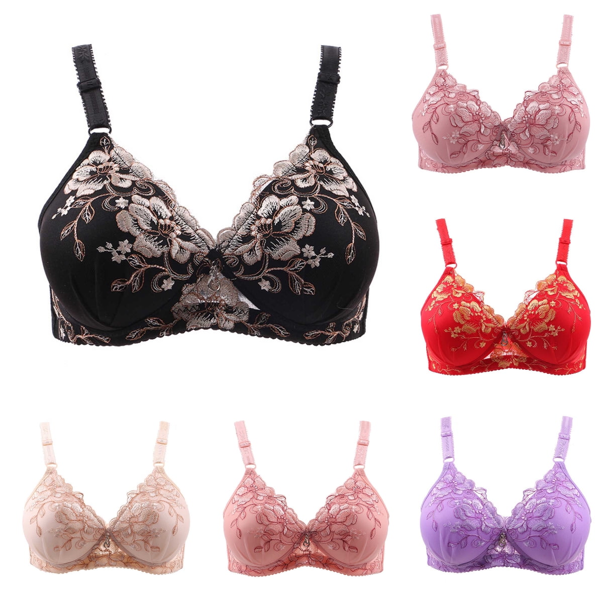 Deal! Fatuov Push-Up Bras for Women Plus Size Wireless Lace ...
