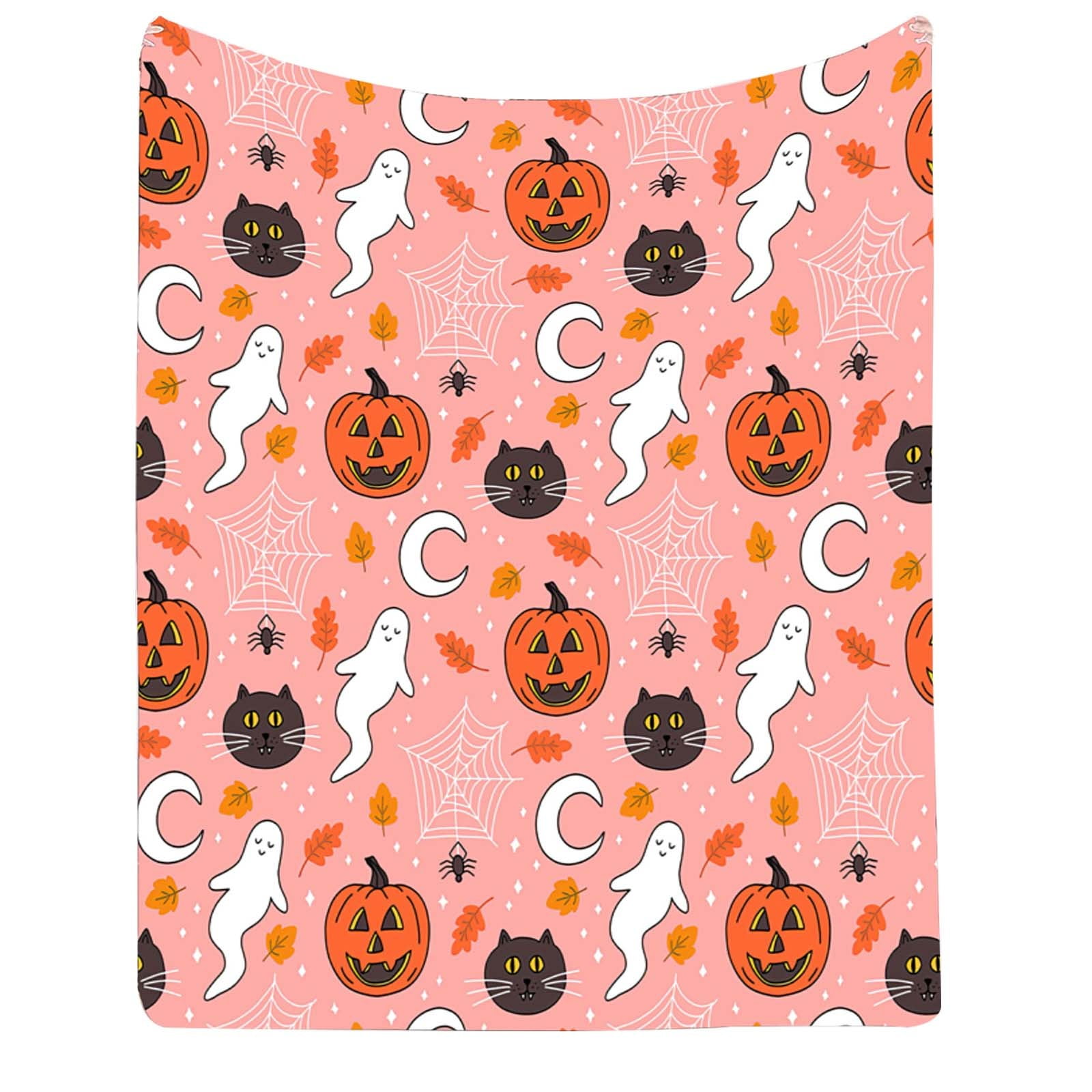 Deal! Halloween Pumpkin GhostSkull Bat BlackCat Printed Flannel Cover Blanket（150*130 Cm/59*51 ...