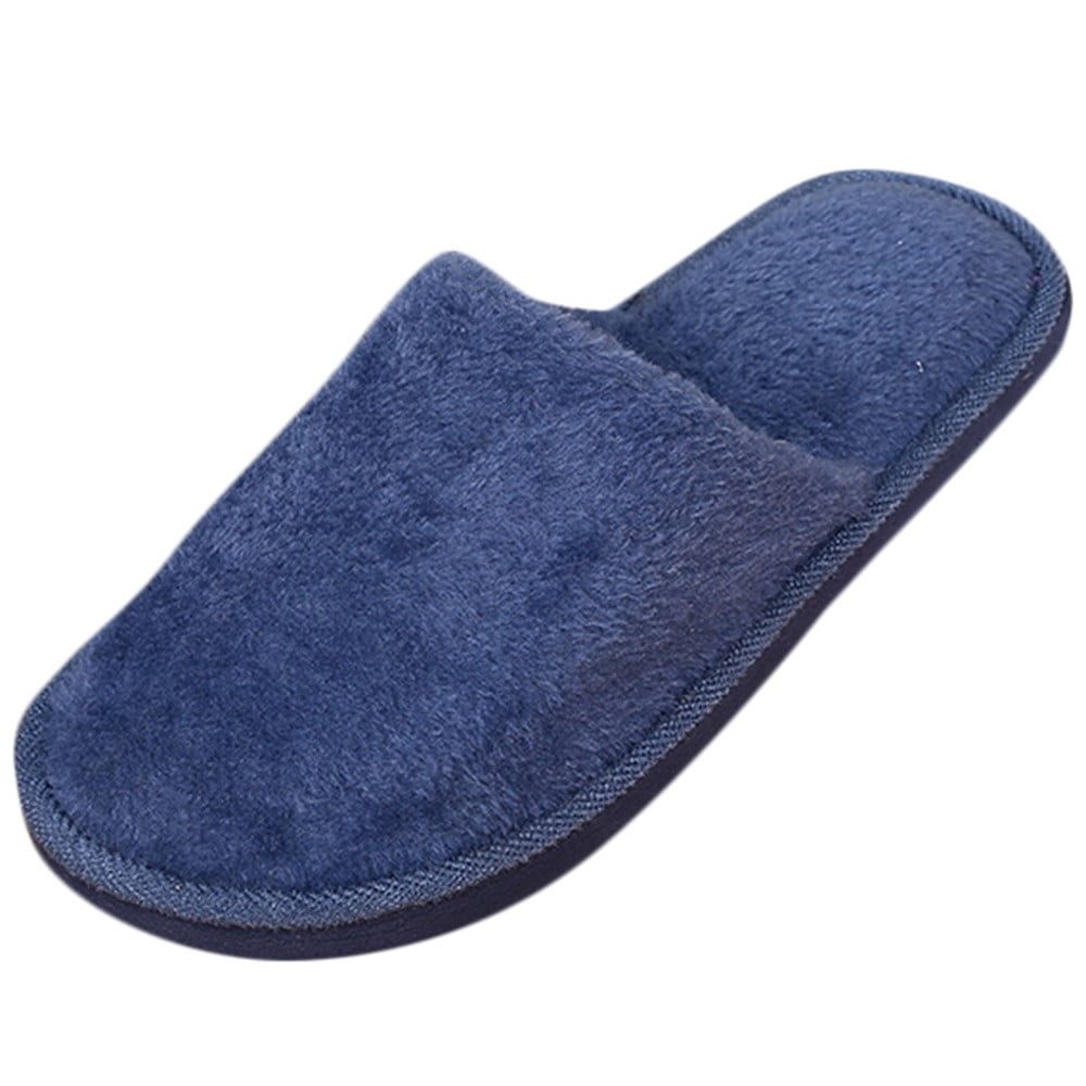 Pitauce Men Warm Plush Soft Slippers, Anti-slip Indoor Winter Shoes ...