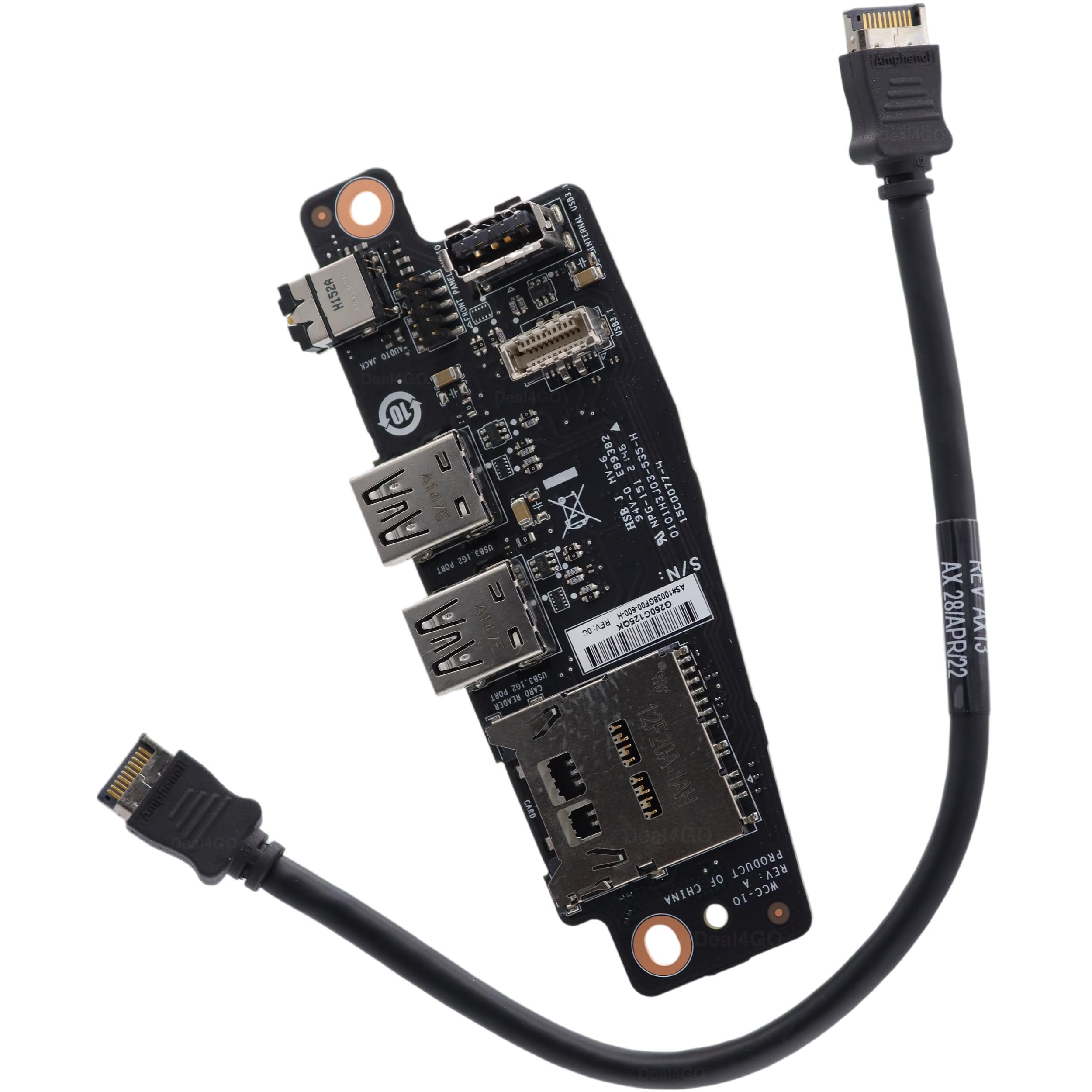 Deal4GO Front Audio USB RRF12 Port SD Card I/O Board NPG-151 Replacement for Intel NUC 9 NUC9V7 ...