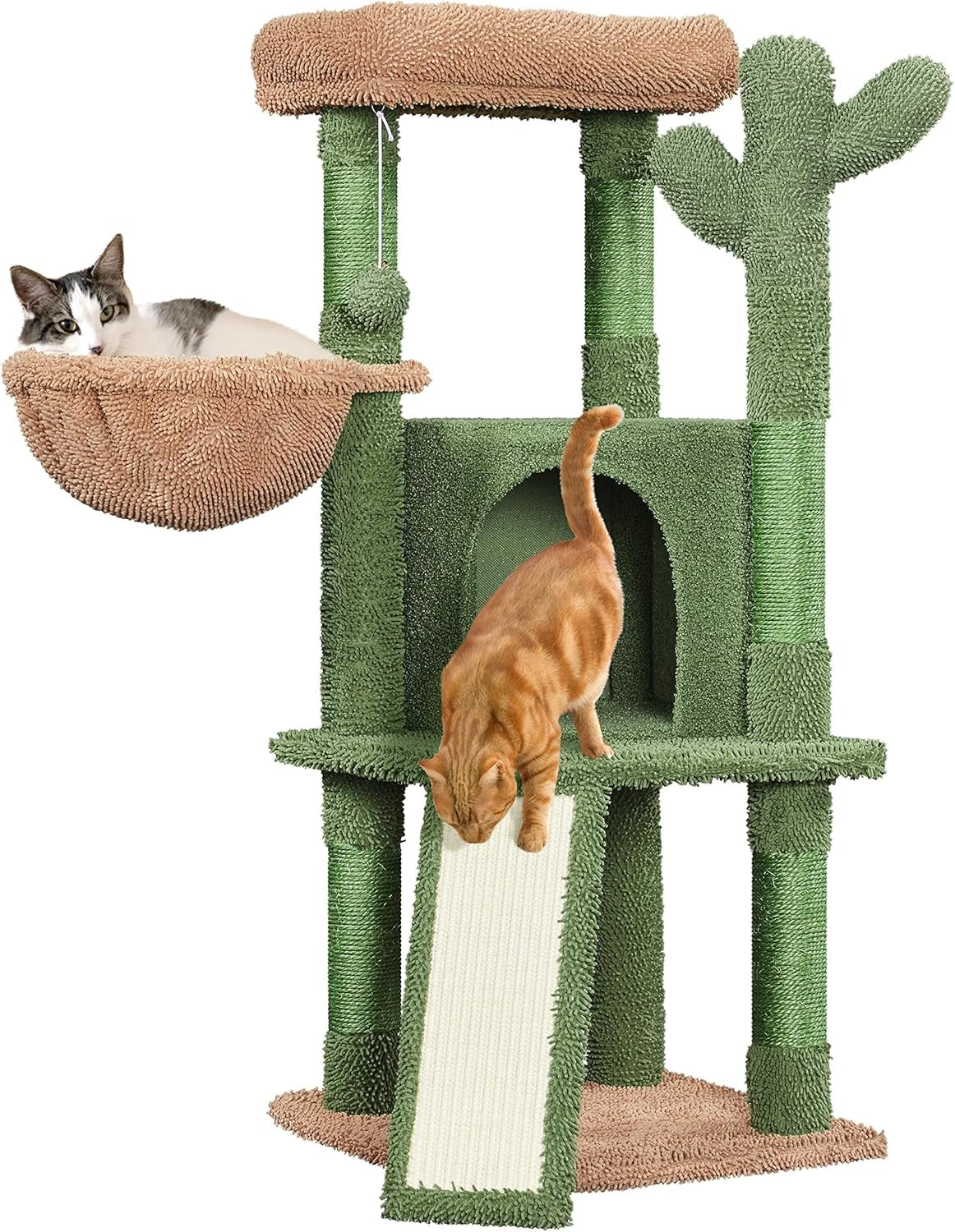 DealNest 42″ H Cactus Cat Tree,Cute Cat Tower w/Scratching Posts,Indoor ...