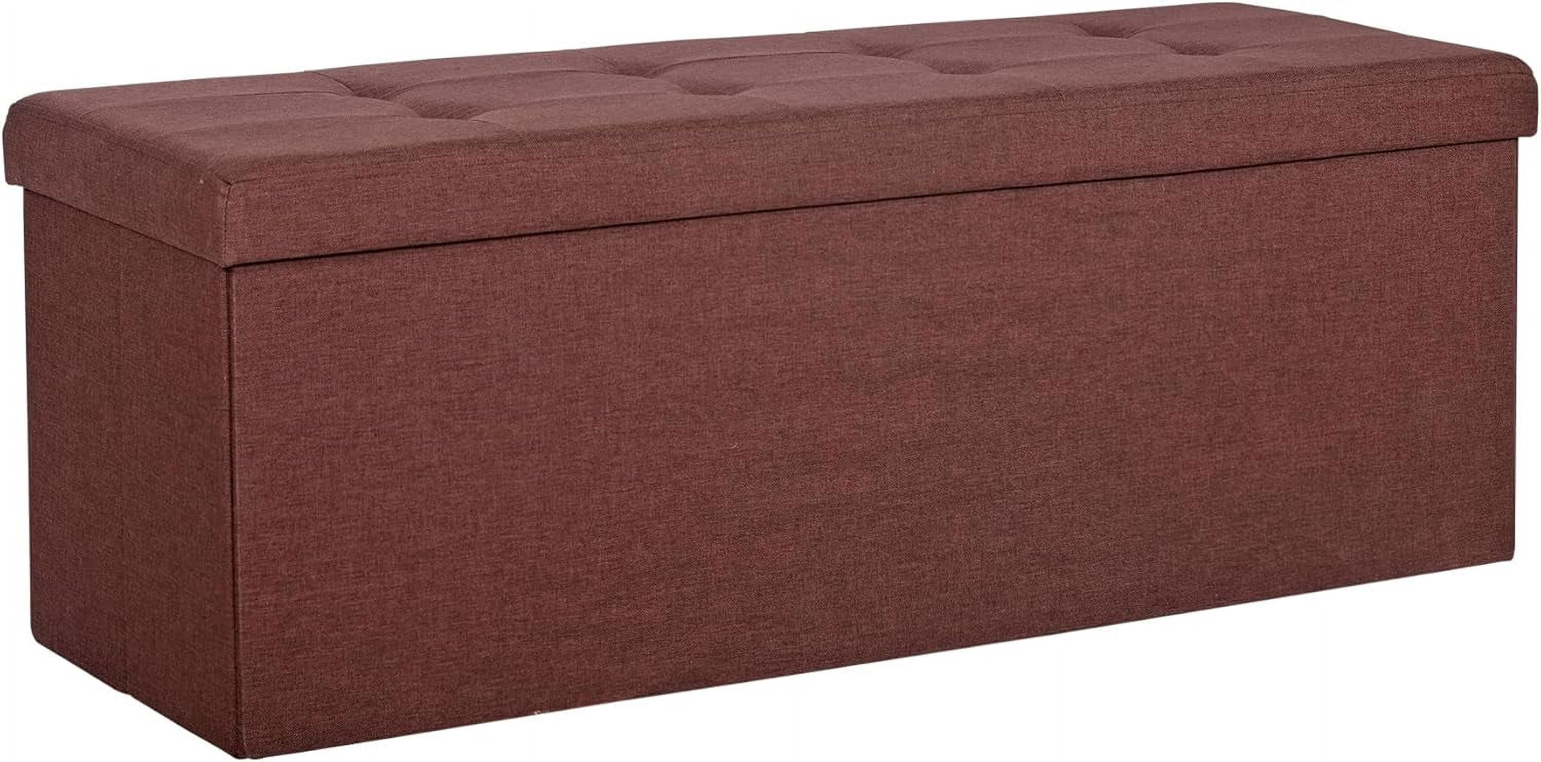 DealNest 43 Inches Folding Storage Ottoman Bench, Linen Footrest with ...