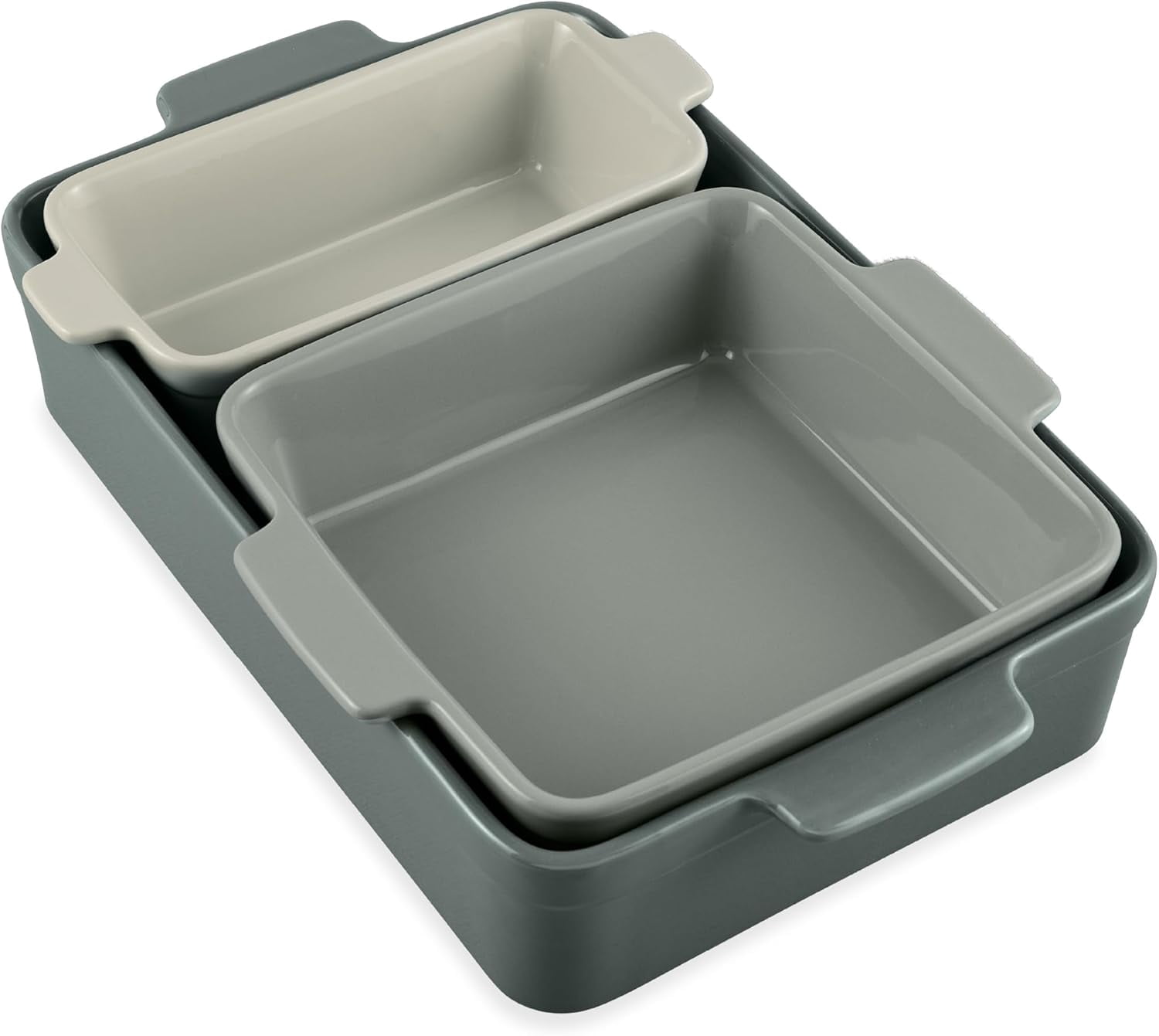 DealNest Bakeware Set, Baking Dish Set, 3-Piece Nonstick, Toxin-Free ...