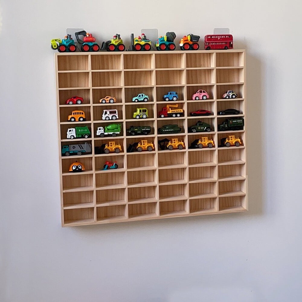 DealNest Hot Diecast Wheels Display Case Holds Toy Cars Wooden Wall ...