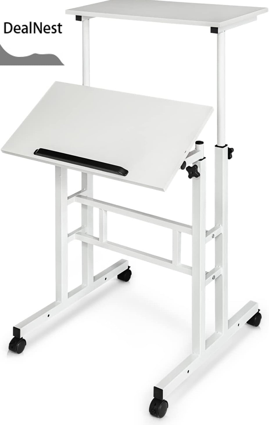 DealNest Mobile Stand Up Desk Height Adjustable Computer Standing ...