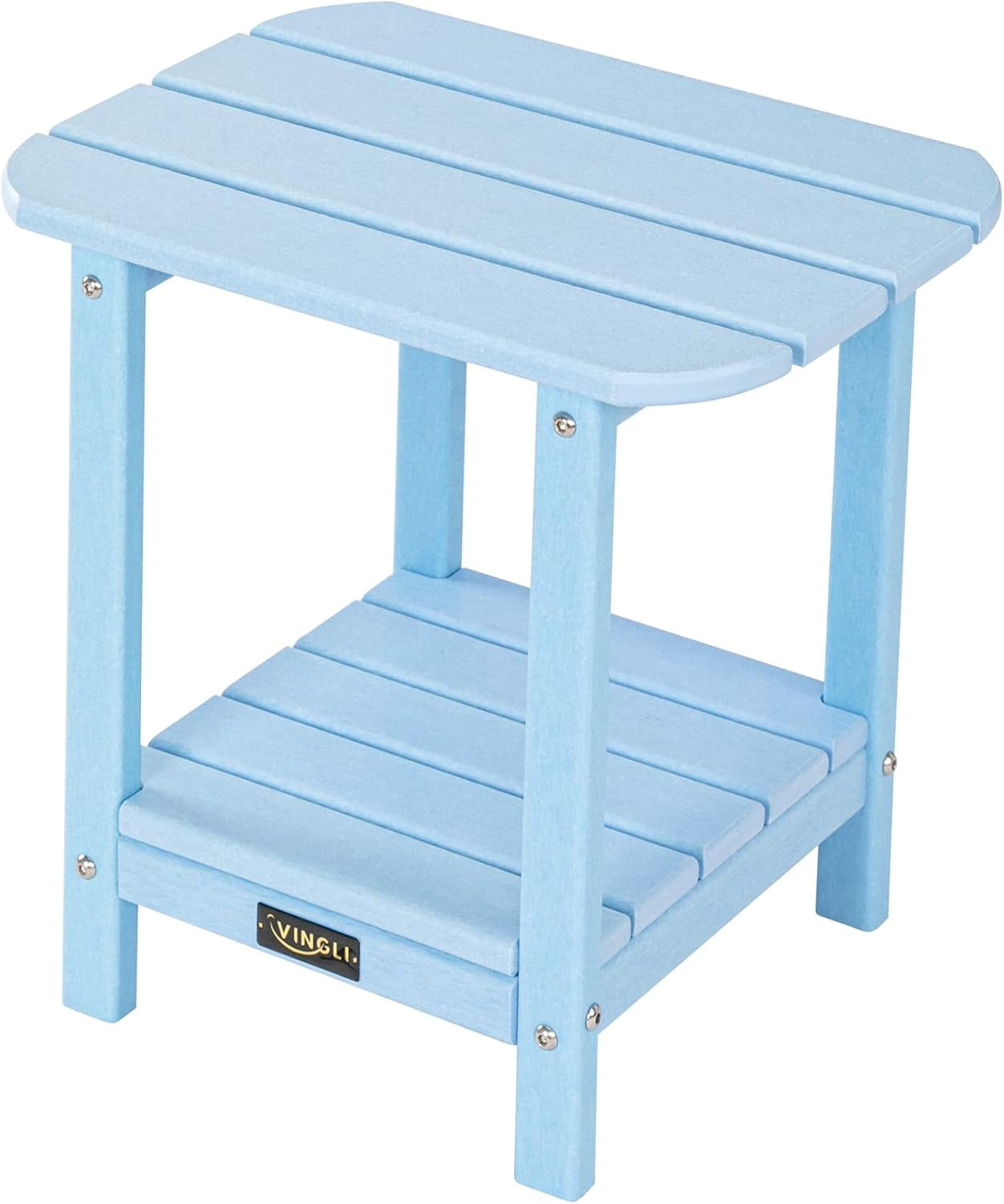 DealNest Outdoor Side Table with 2 Layer Storage, Plastic Waterproof ...