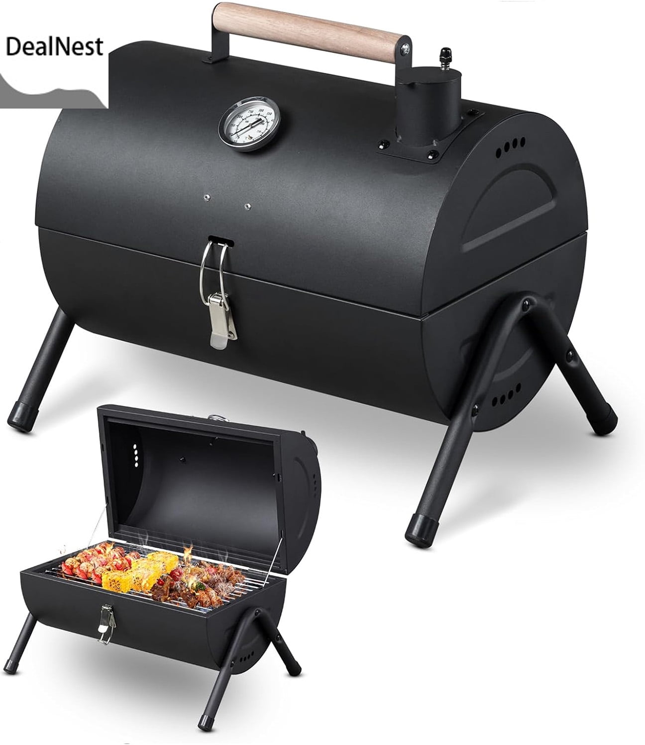 DealNest Portable Charcoal Grill, Tabletop Multi-functional Barbecue ...