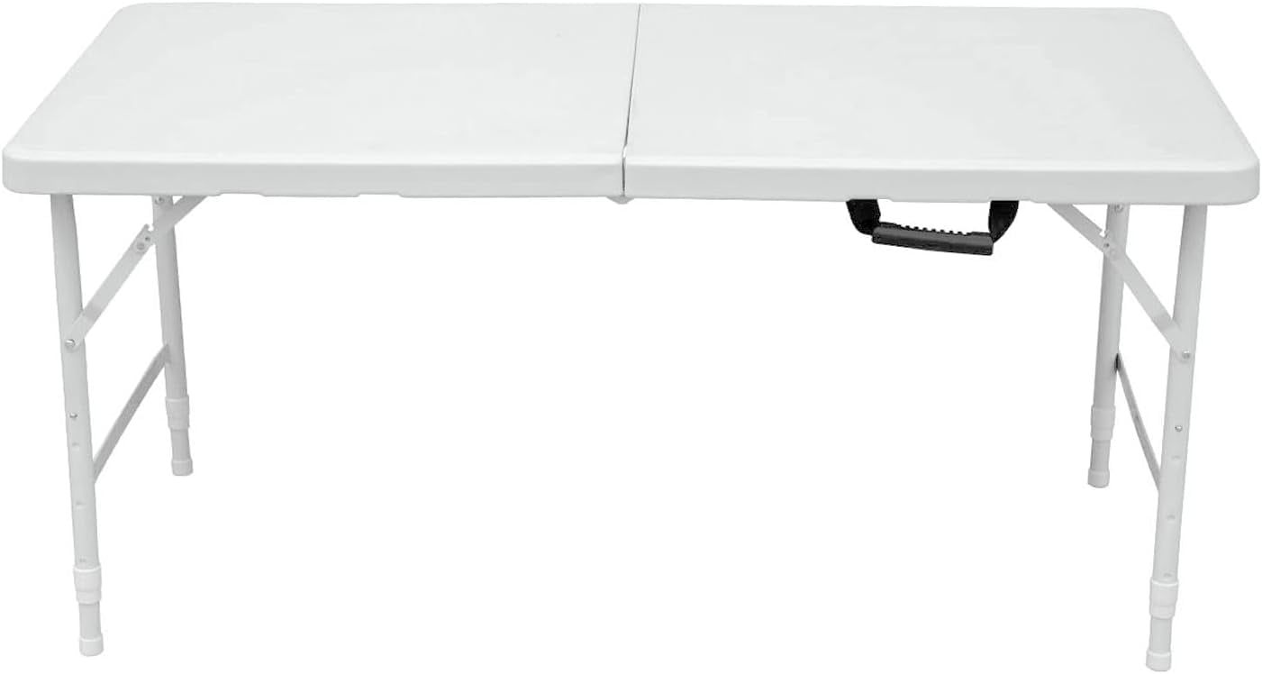 DealNest Portable Plastic Folding Table 4ft/6ft/8ft Heavy Duty White ...