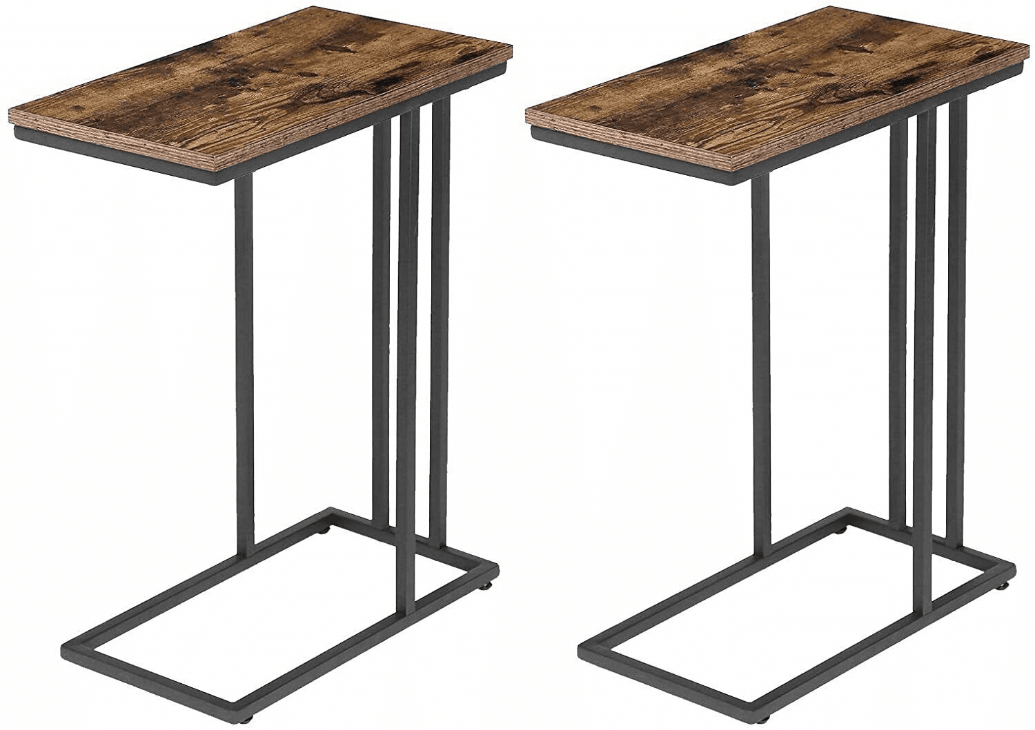 DealNest Small C Shaped End Table, Slim Couch Side Tables Slide Under ...