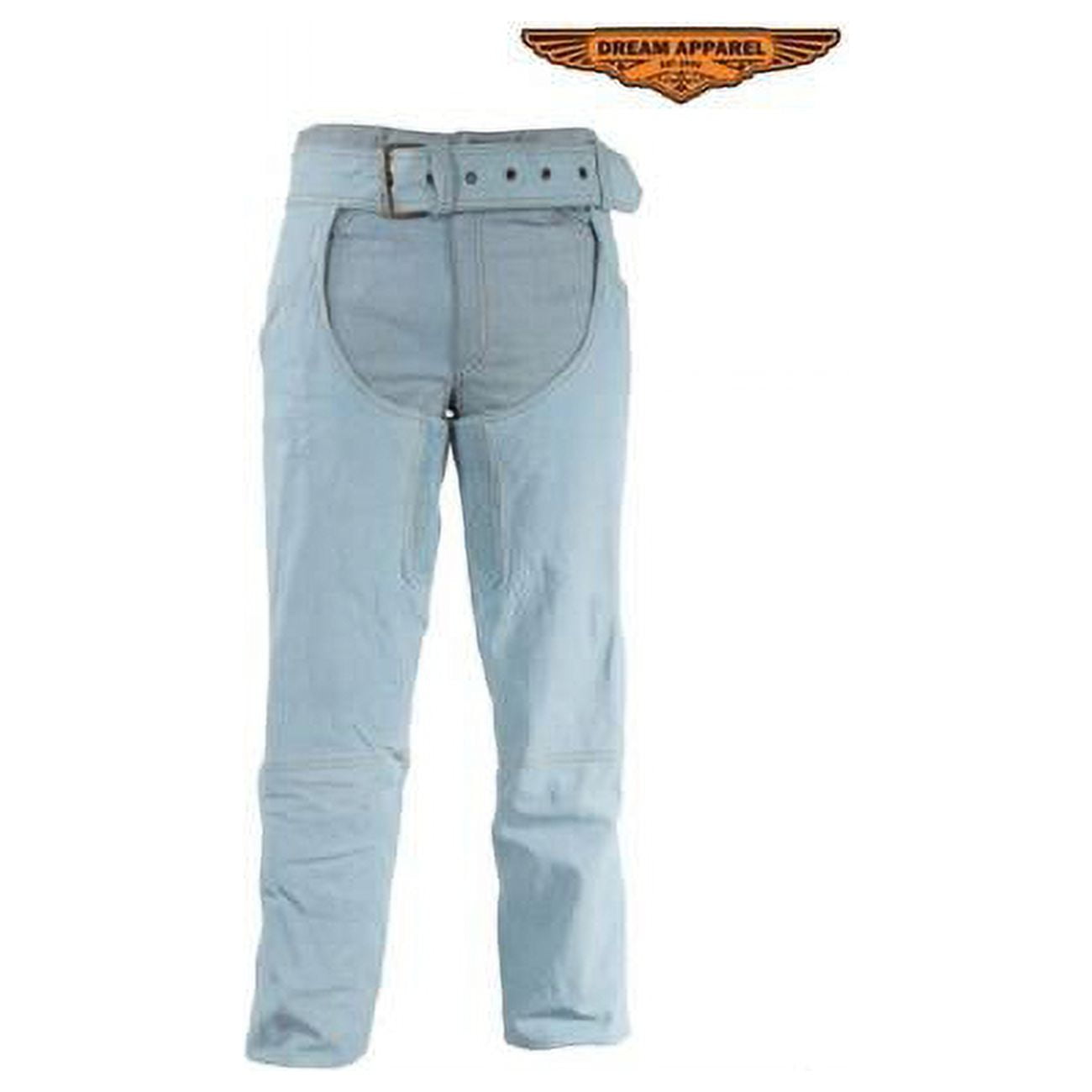 Dealer Leather C332-15-L Mens Denim Look Leather Chaps - Large ...
