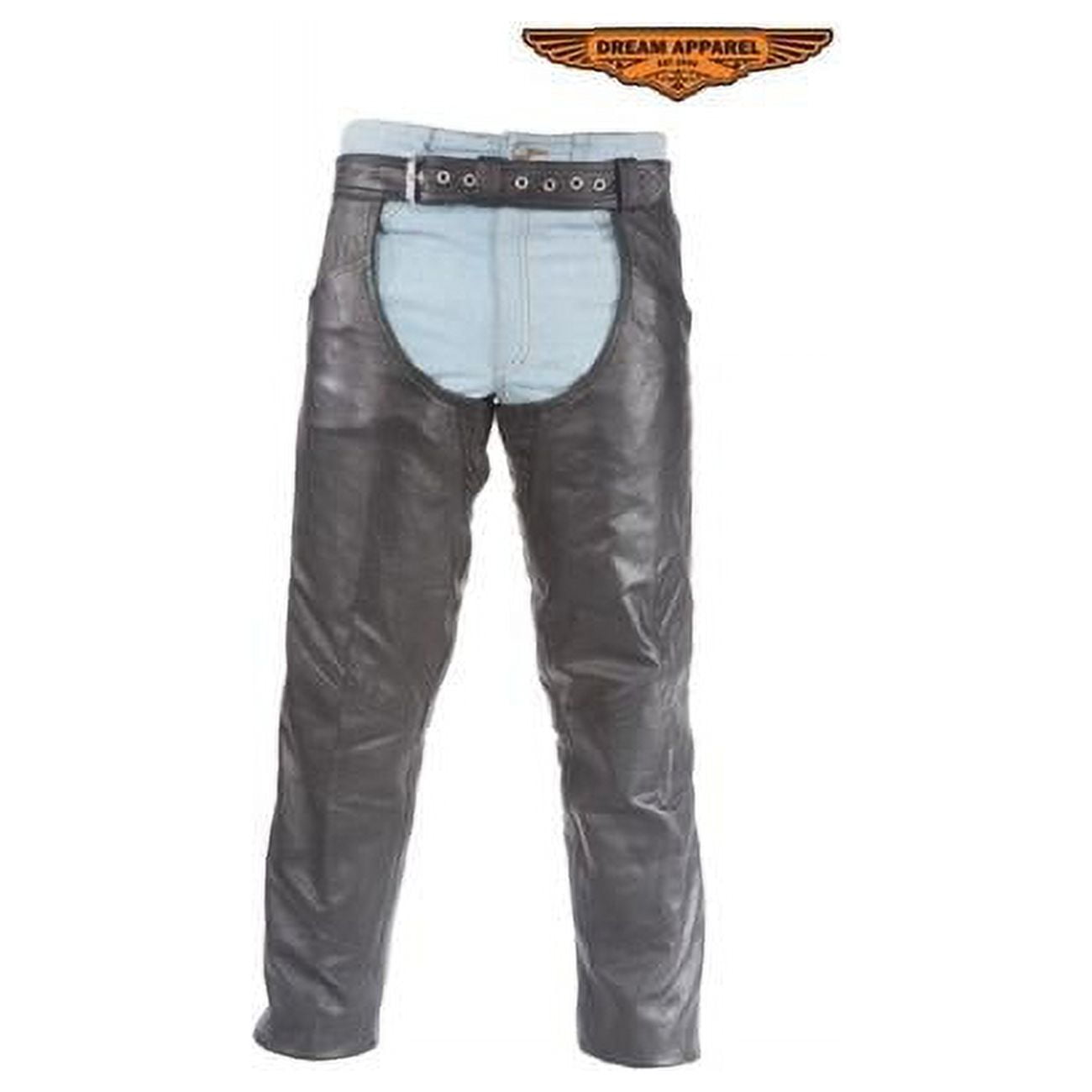 Dealer Leather C332-RC-6XL Mens Leather Chaps with Gathered Fitting ...