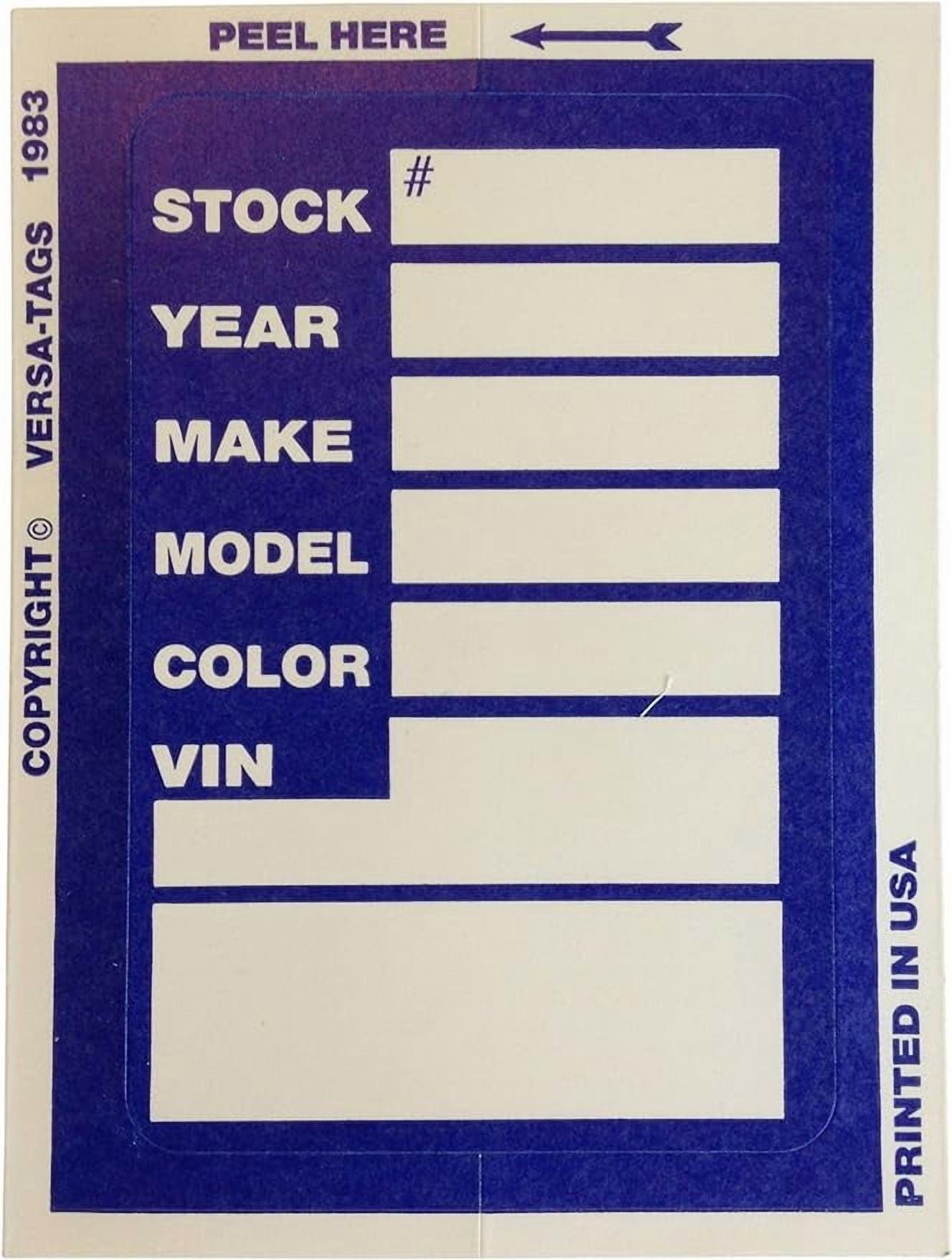 Dealer stock tags Decal-Versa - Walmart.com