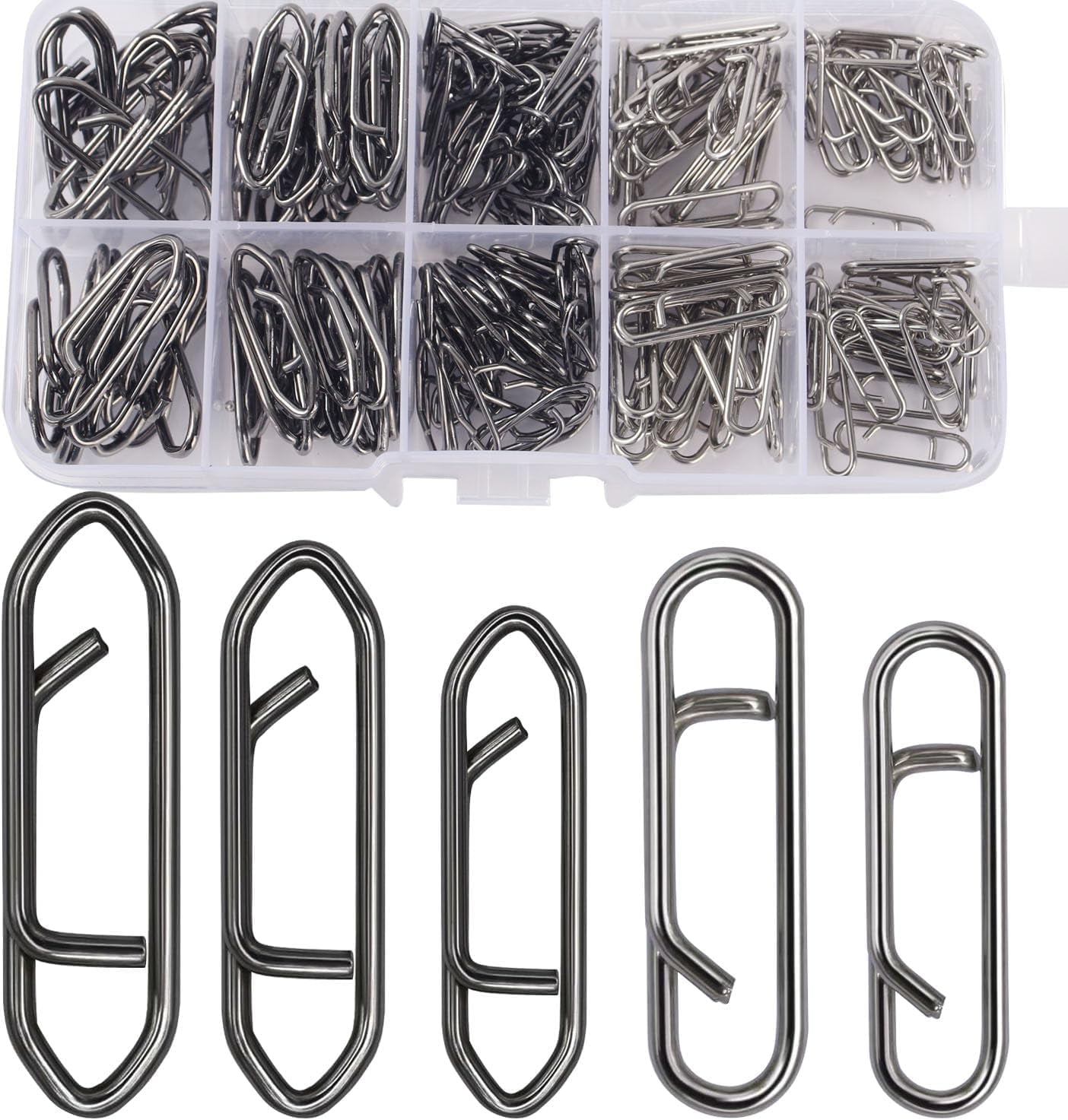 Deally 100 Pcs Fishing Power Clips, Stainless Steel Fishing Speed Clips ...