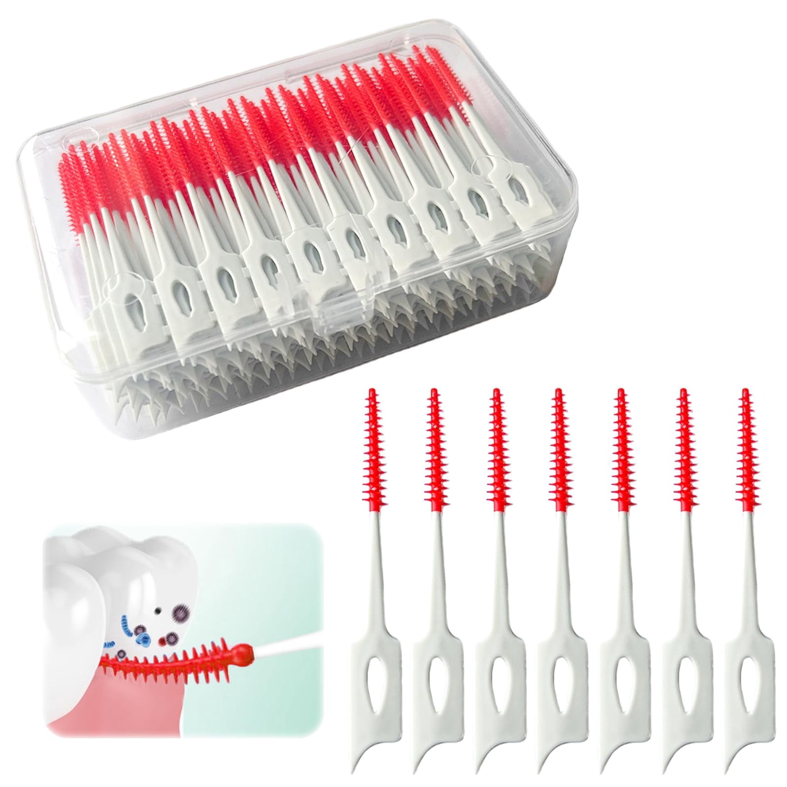 Deally 160 Pieces Portable Silica Gel Toothpick Toothbrush - Dual-Use ...