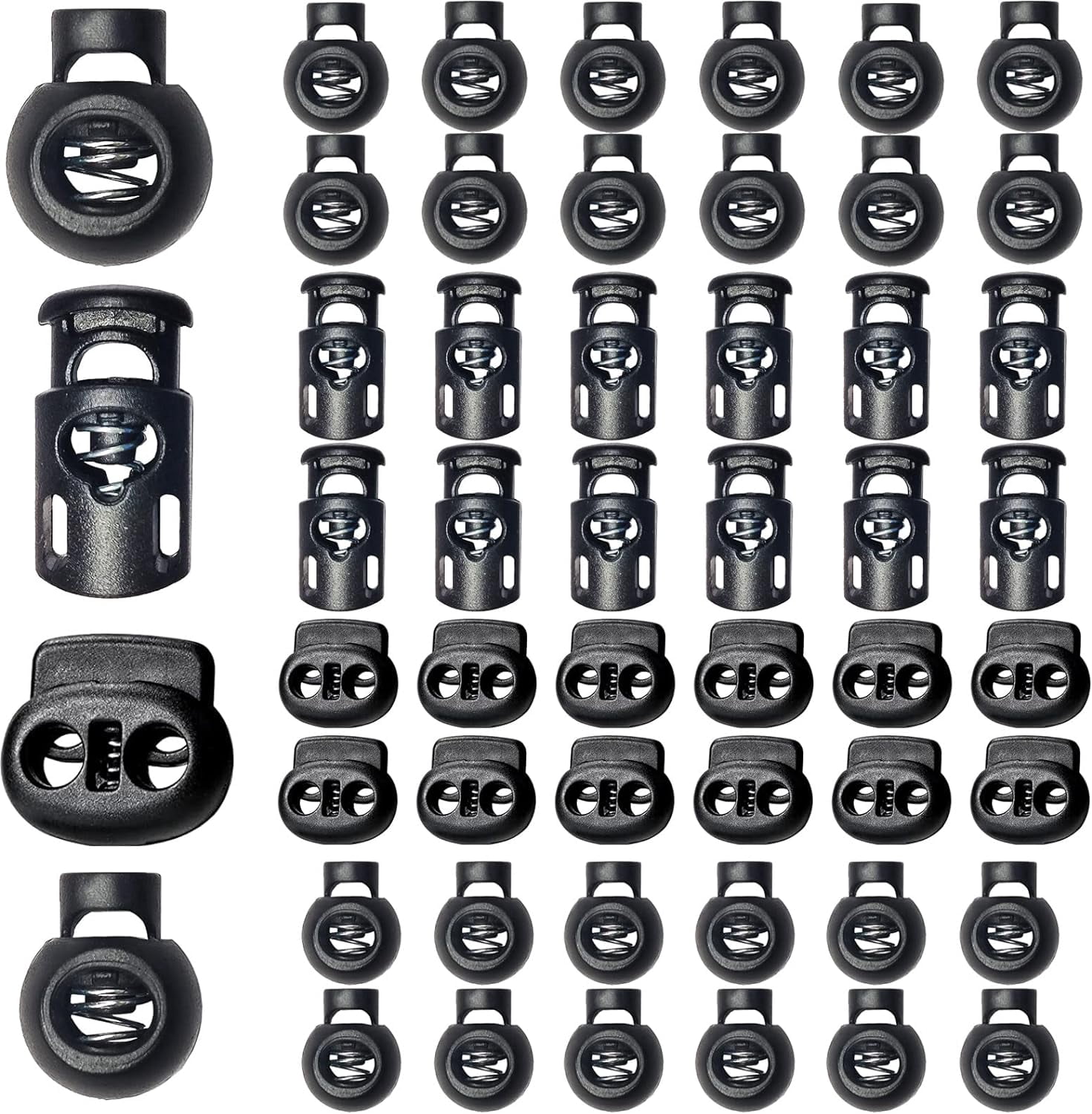 DEALLY, Plastic Cord Lock, 48pcs, Black Stylish Adjustable Ties ...