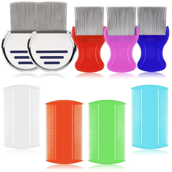 Deally 9-Piece Lice Comb Set – 5 Stainless Steel Double-Sided Fine ...