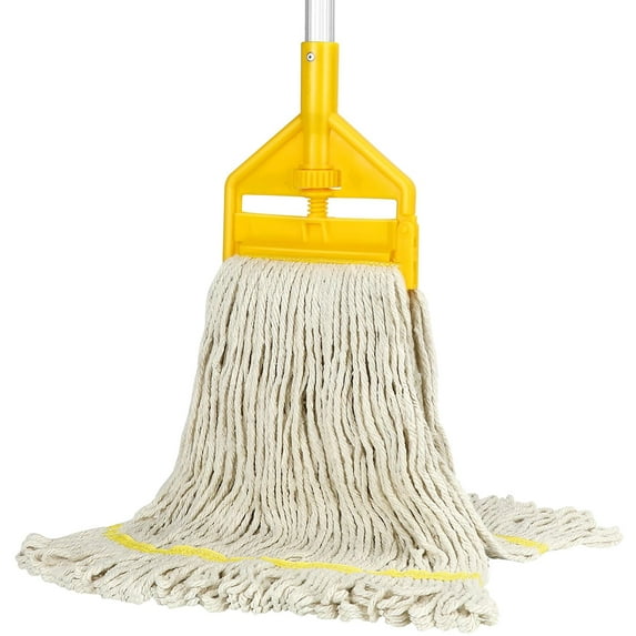 Deally Heavy Duty Cotton Mop with Long Handle and Looped End String ...