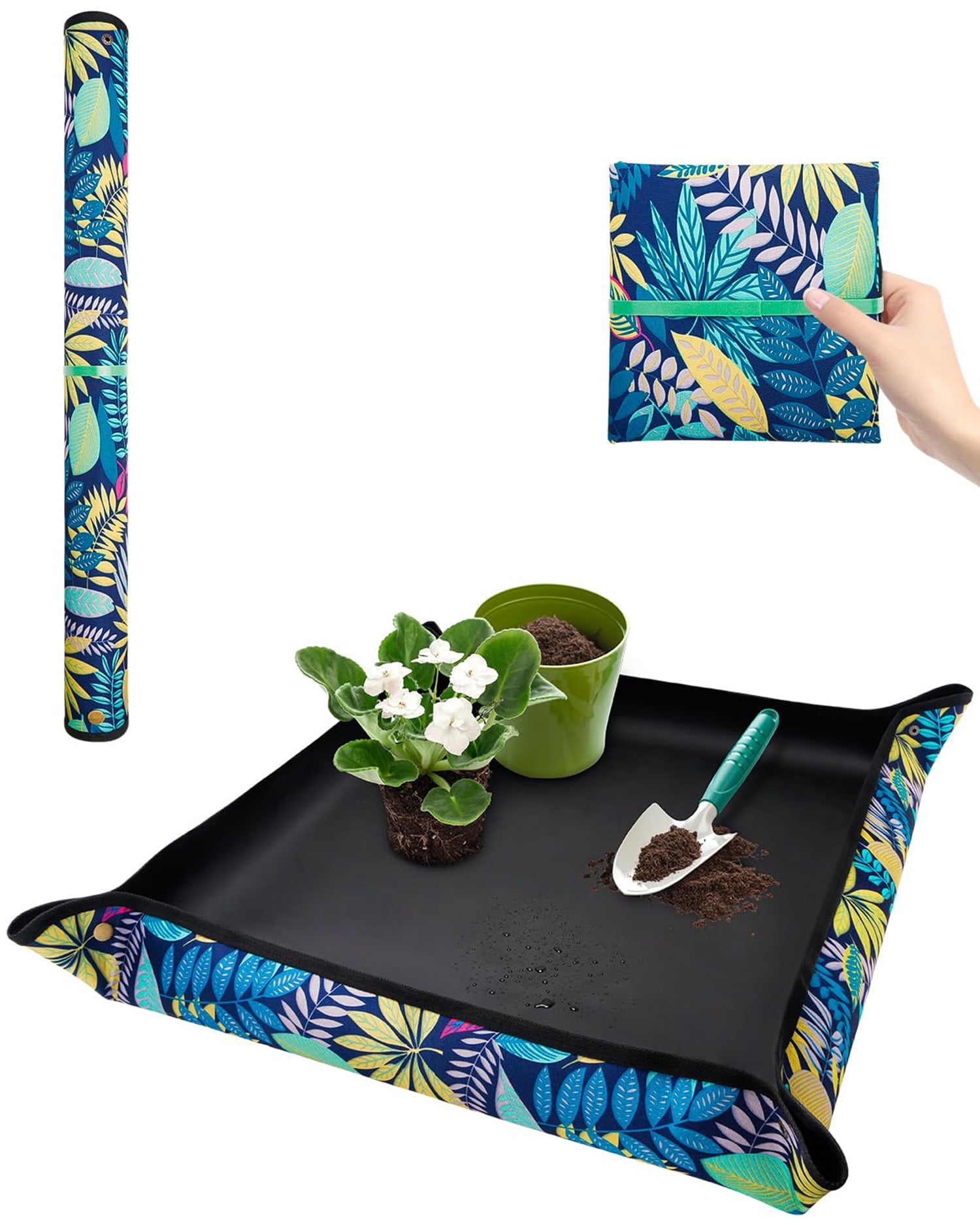 Deally Waterproof Foldable Potting Mat 29.5 x 29.5 Inches for Indoor ...