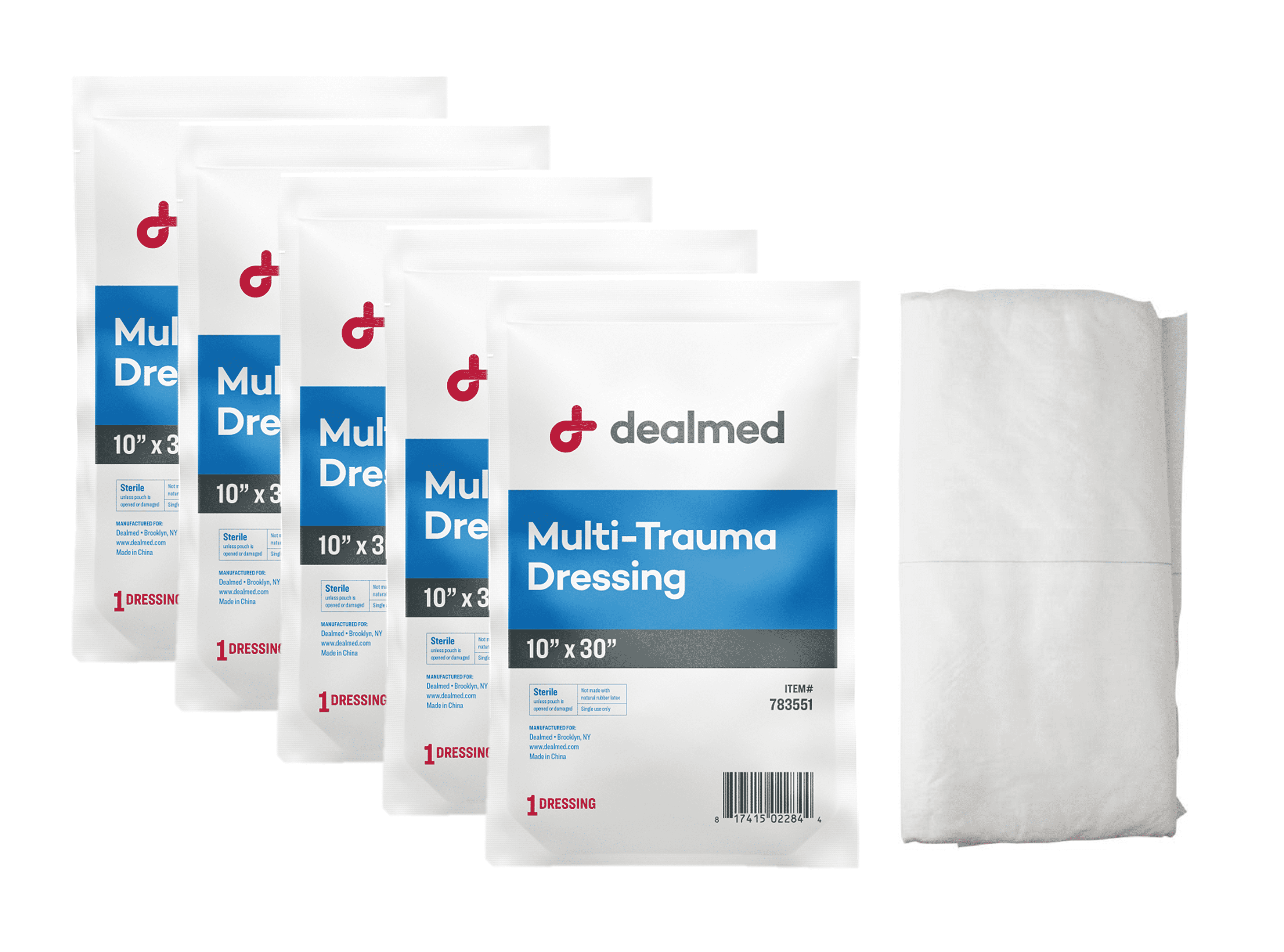 Dealmed 10" x 30" Multi-Trauma Dressing – Sterile Emergency Oversized ...
