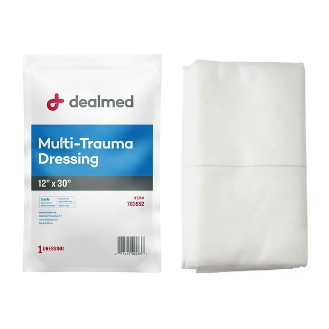 Dealmed 12" x 30" Sterile Absorbent Multi-Trauma Dressing – Emergency ...