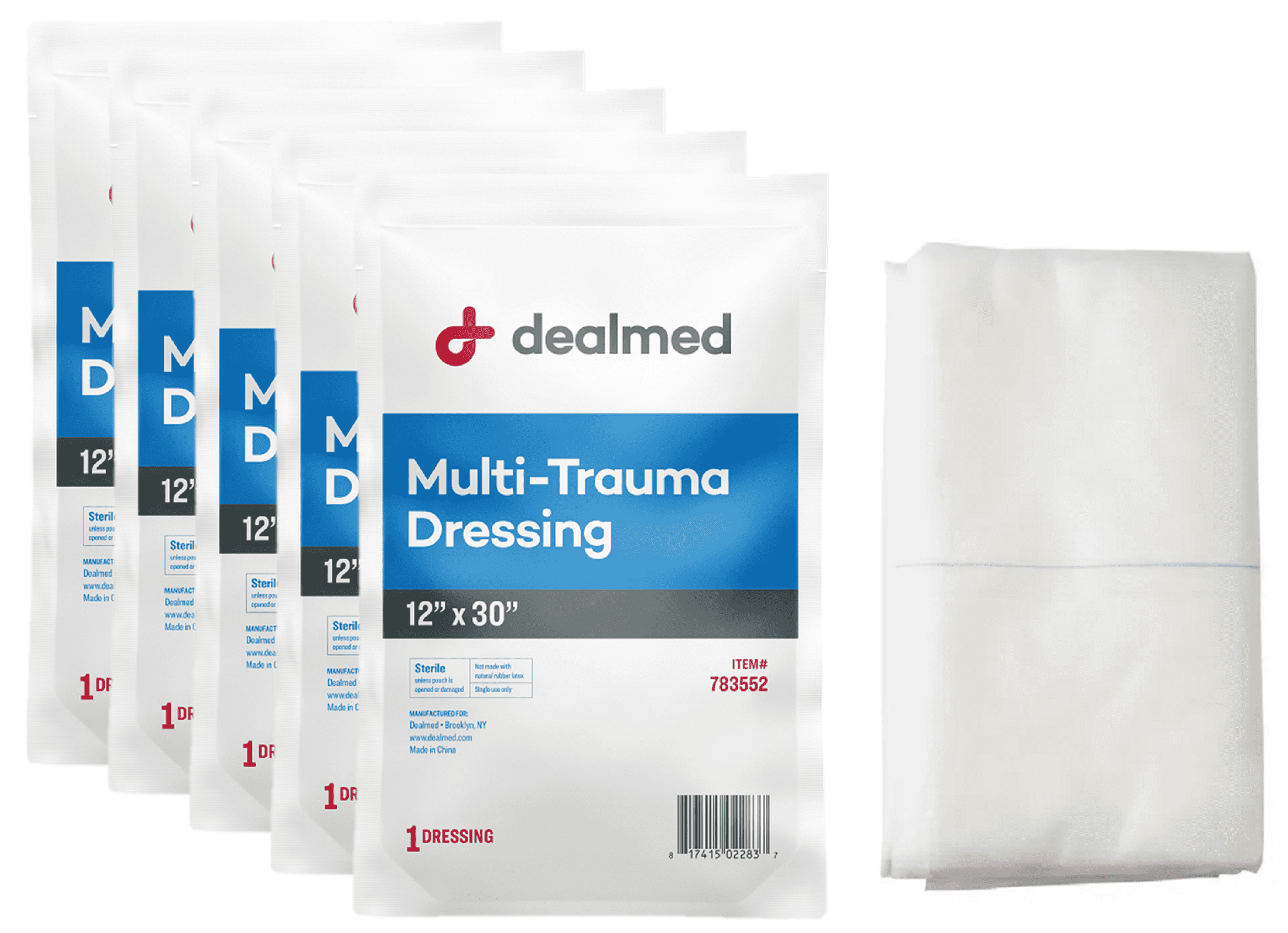 Dealmed 12" x 30" Multi-Trauma Dressing – Sterile Emergency Oversized ...