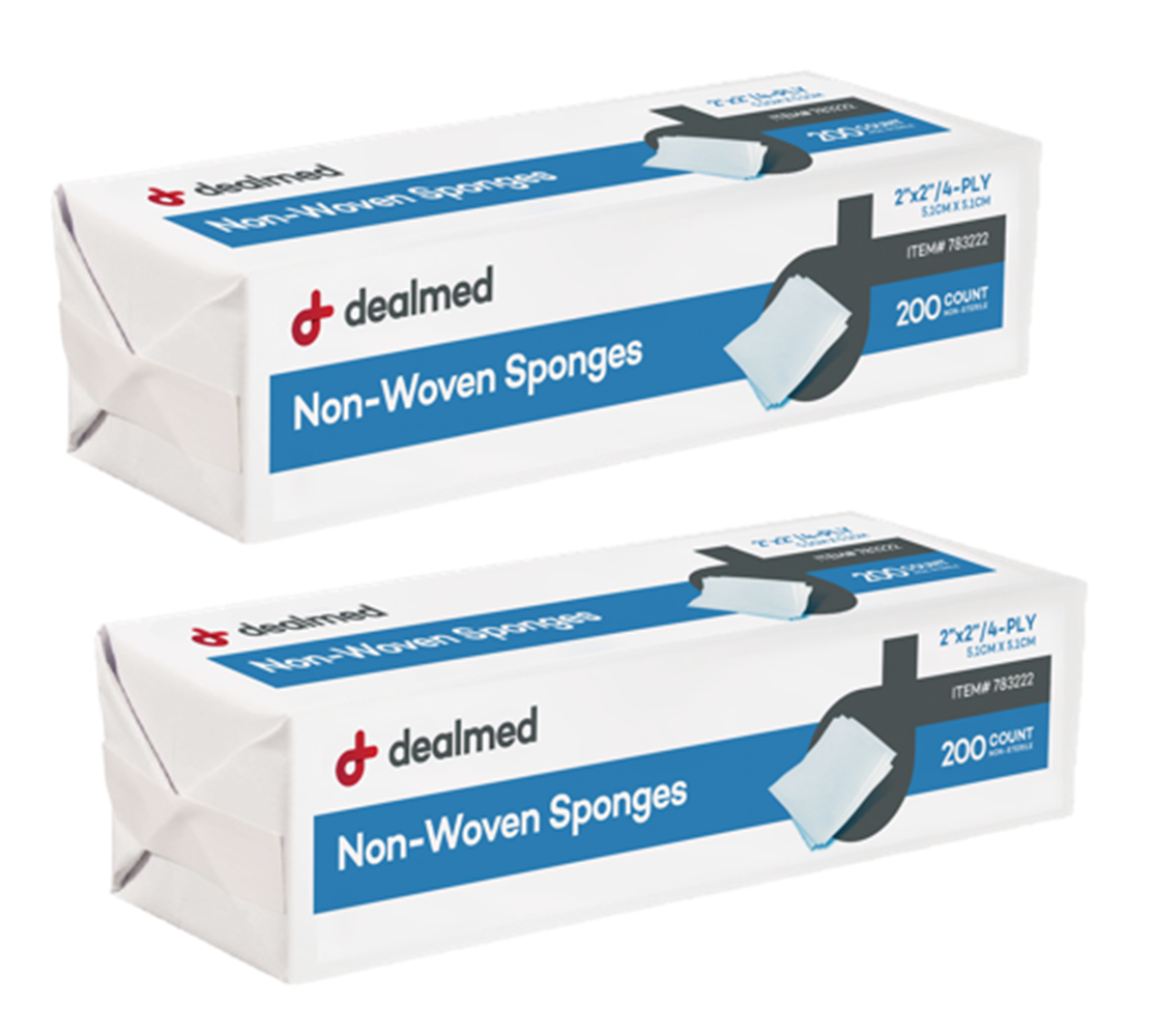 Dynarex Non-Sterile Non Woven Sponge, 4x4 Inch, 200 Count - Walmart.com