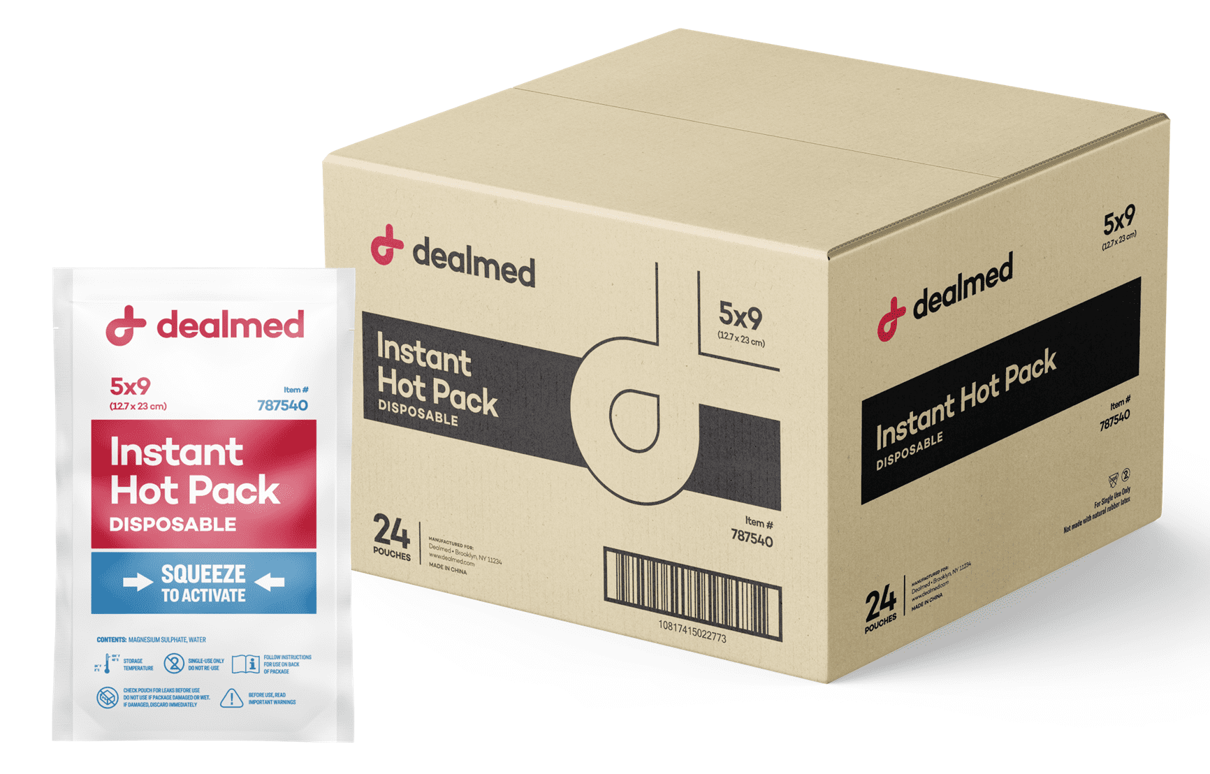 Dealmed 5” x 9” Instant Hot Packs for Emergency Heat Therapy & Pain ...
