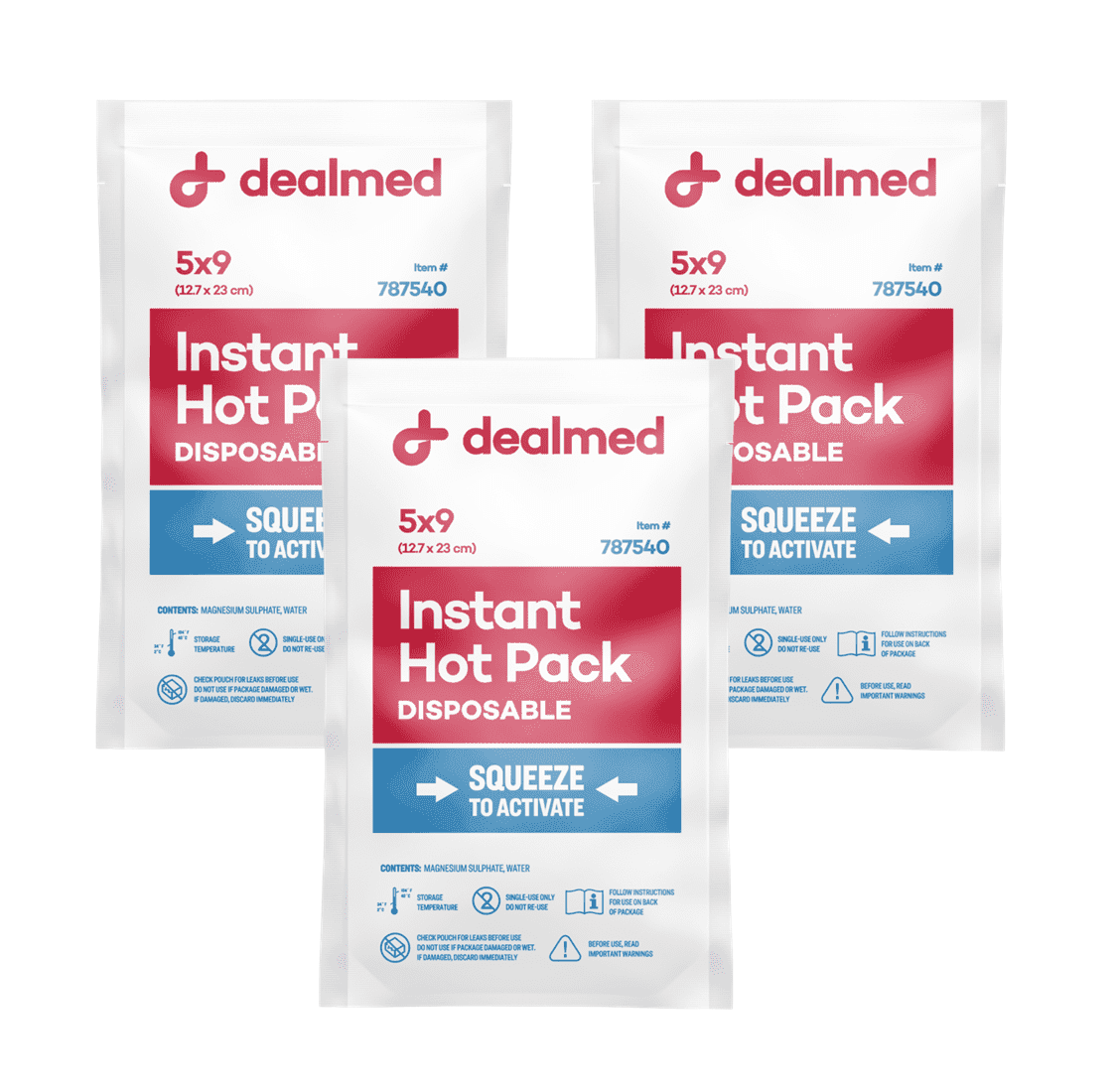 Dealmed 5” x 9” Instant Hot Packs for Emergency Heat Therapy & Pain ...