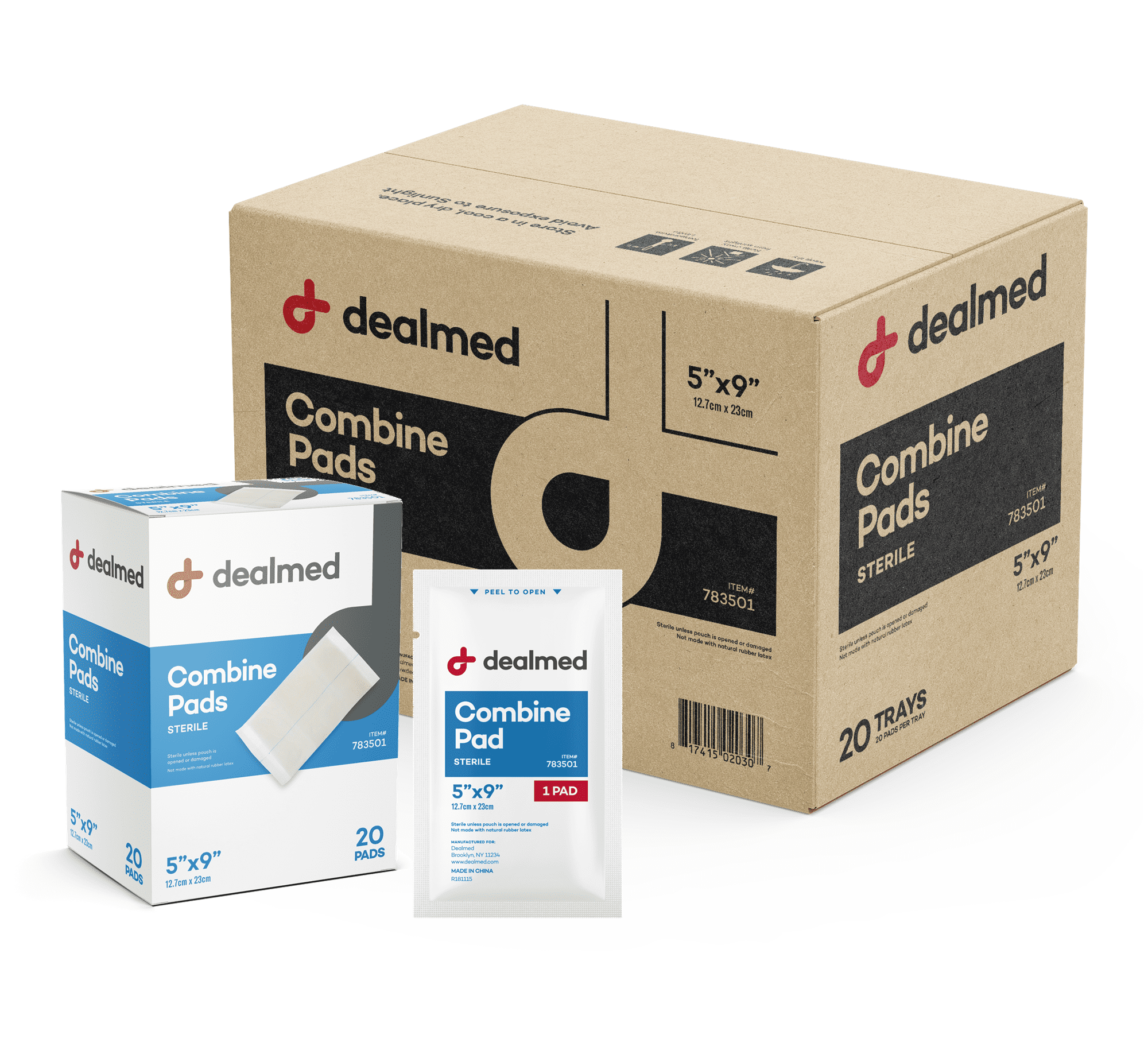 Dealmed Abdominal Combine Pads | 5" x 9" Individually Wrapped, Non ...