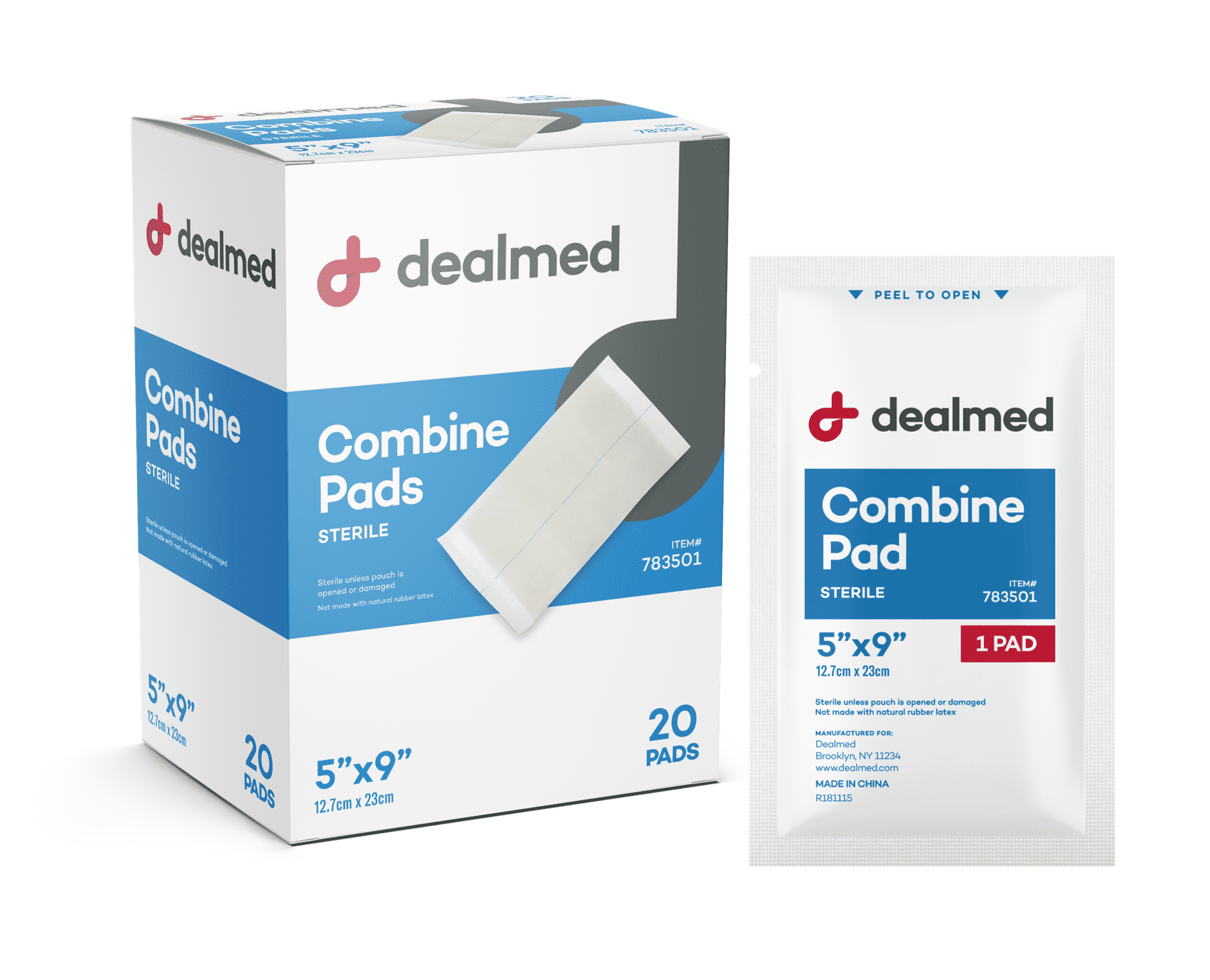 Dealmed Abdominal Combine Pads | Individually Wrapped, Absorbent, Latex ...