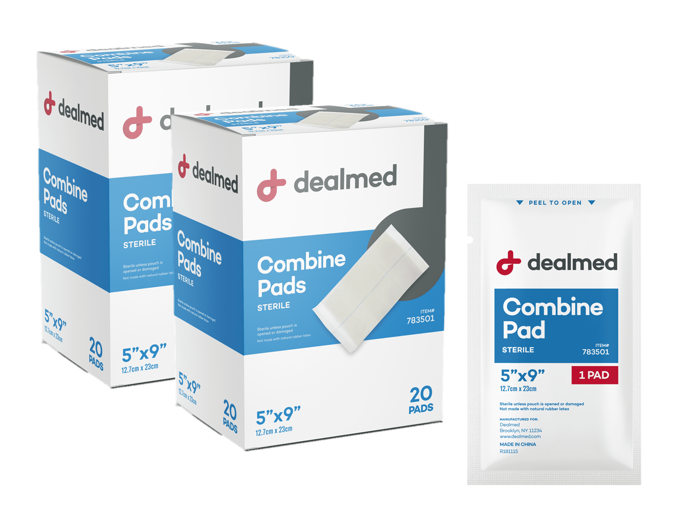 Dealmed Abdominal Combine Pads | Individually Wrapped, Absorbent, Latex ...