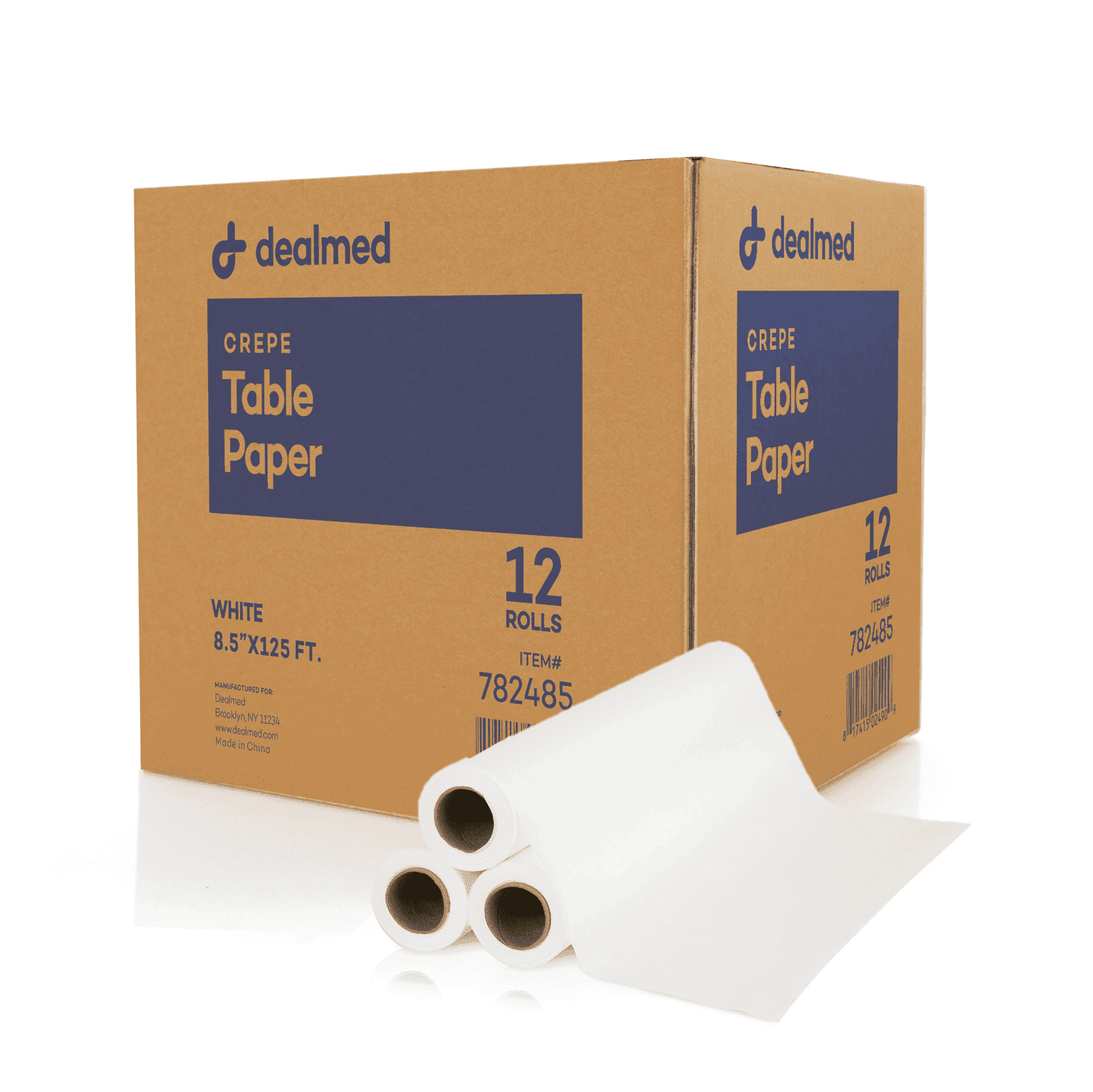 Dealmed Headrest Paper 8.5" x 125' Crepe Paper Cover for Doctor's ...