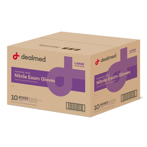 Dealmed Disposable Nitrile Exam Gloves for Hospitals, Law Enforcement ...