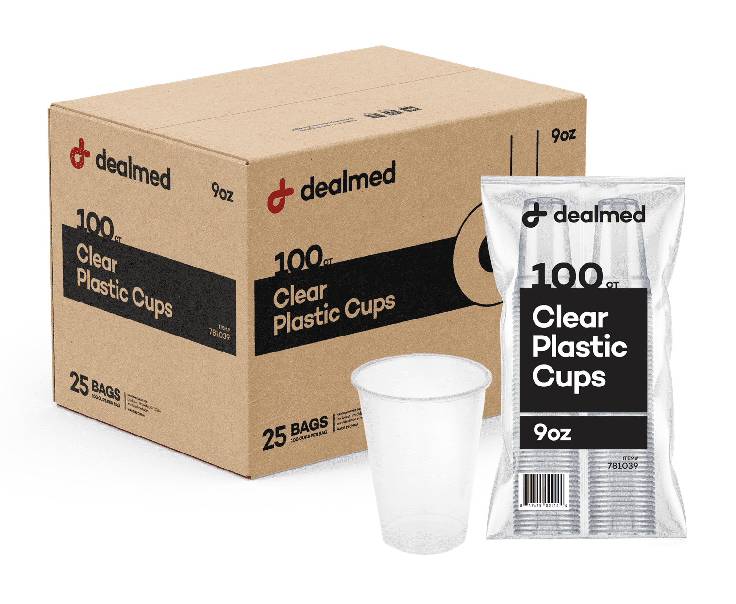 Dealmed 9 oz. Disposable Plastic Cups, 100% Recyclable Cups for Doctor ...