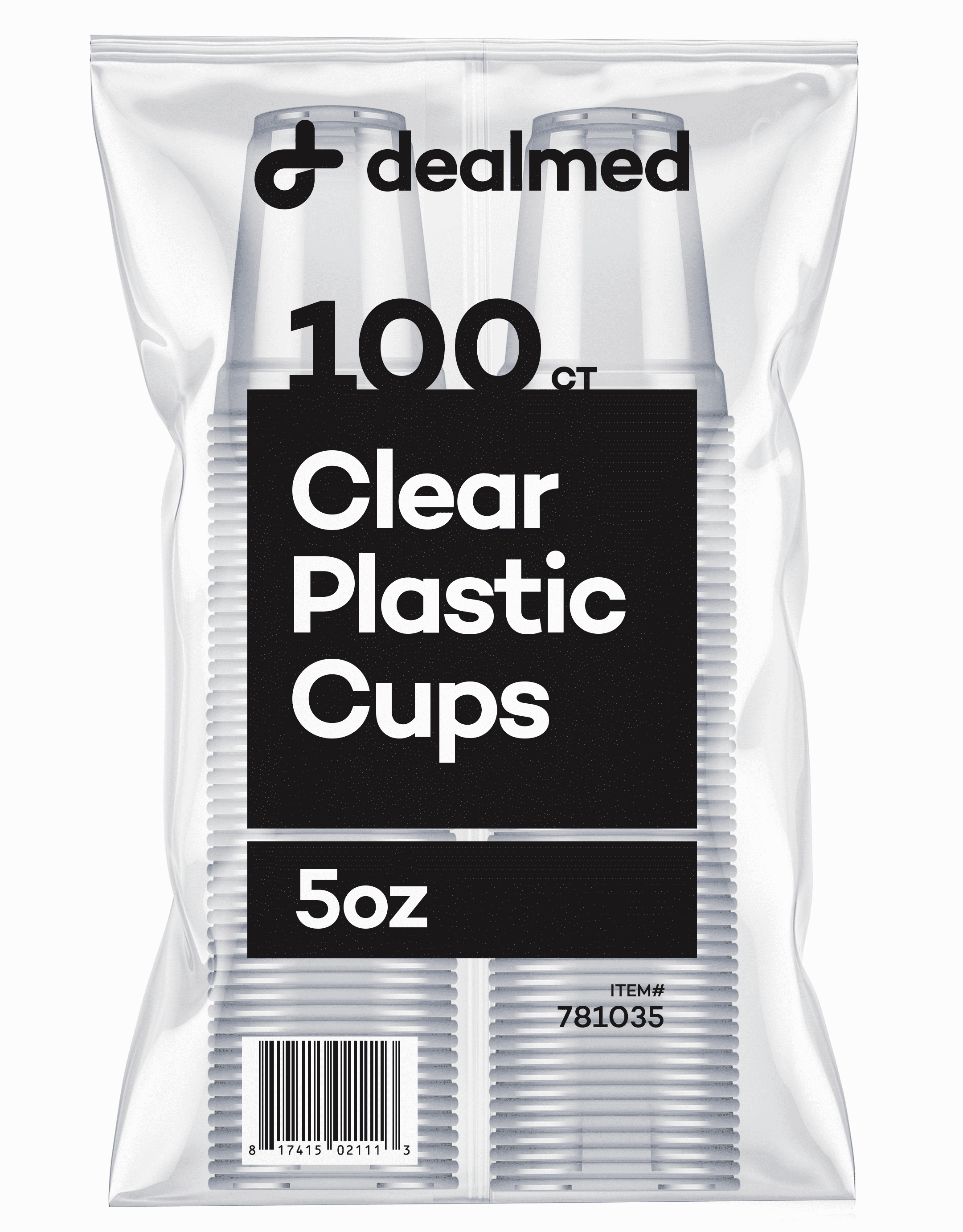 Dealmed Disposable Plastic Cups 5 oz Pack of 100, Multi-Purpose ...